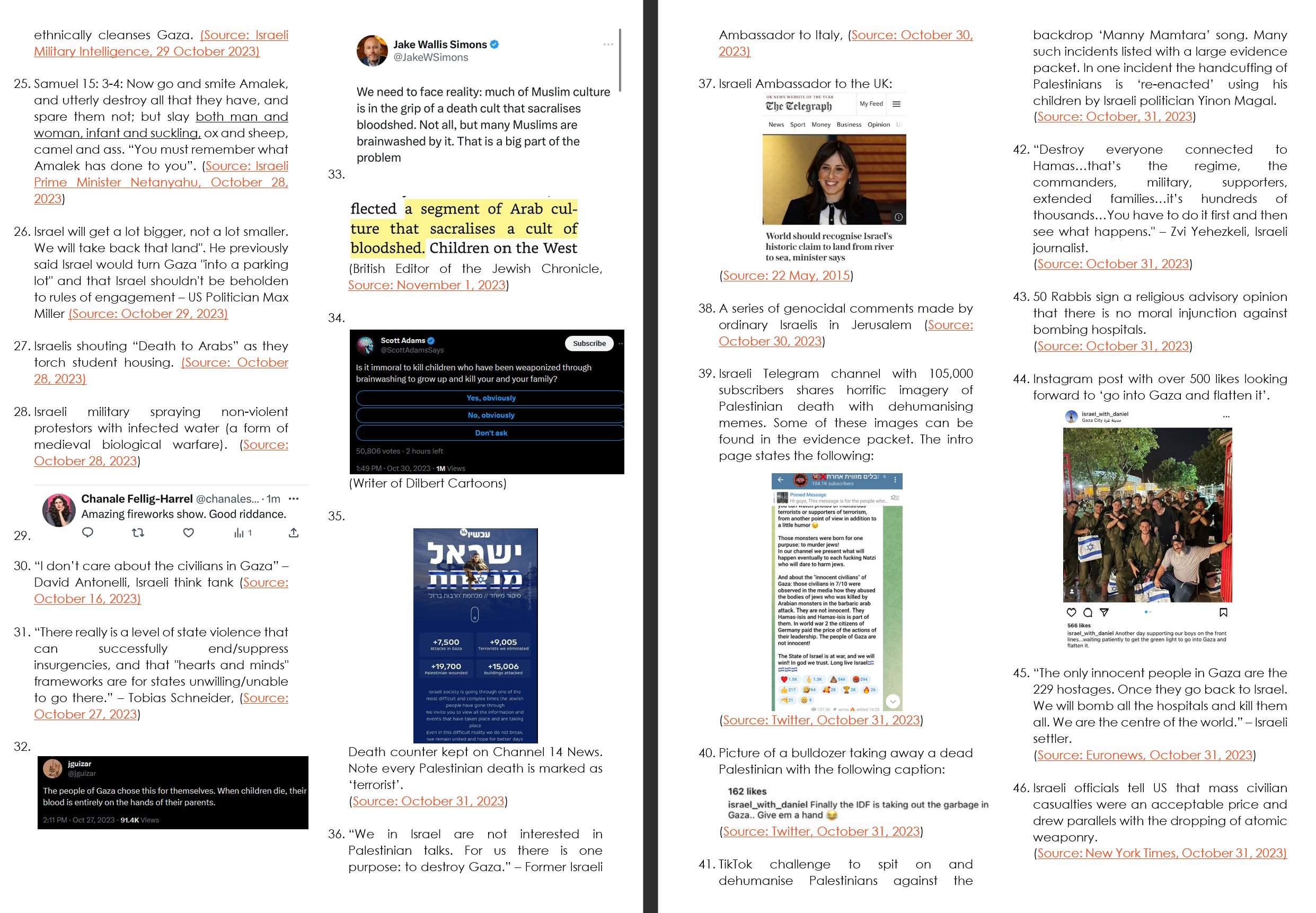 Toolkit listing some of the examples of how Palestinians are dehumanised | Scrolller