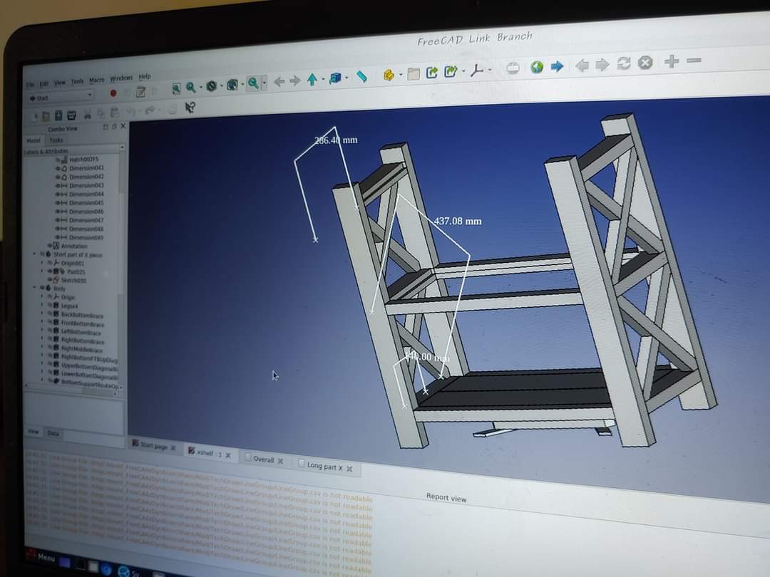 My first real furniture build! It's the Ana White Rustic X bookshelf ...