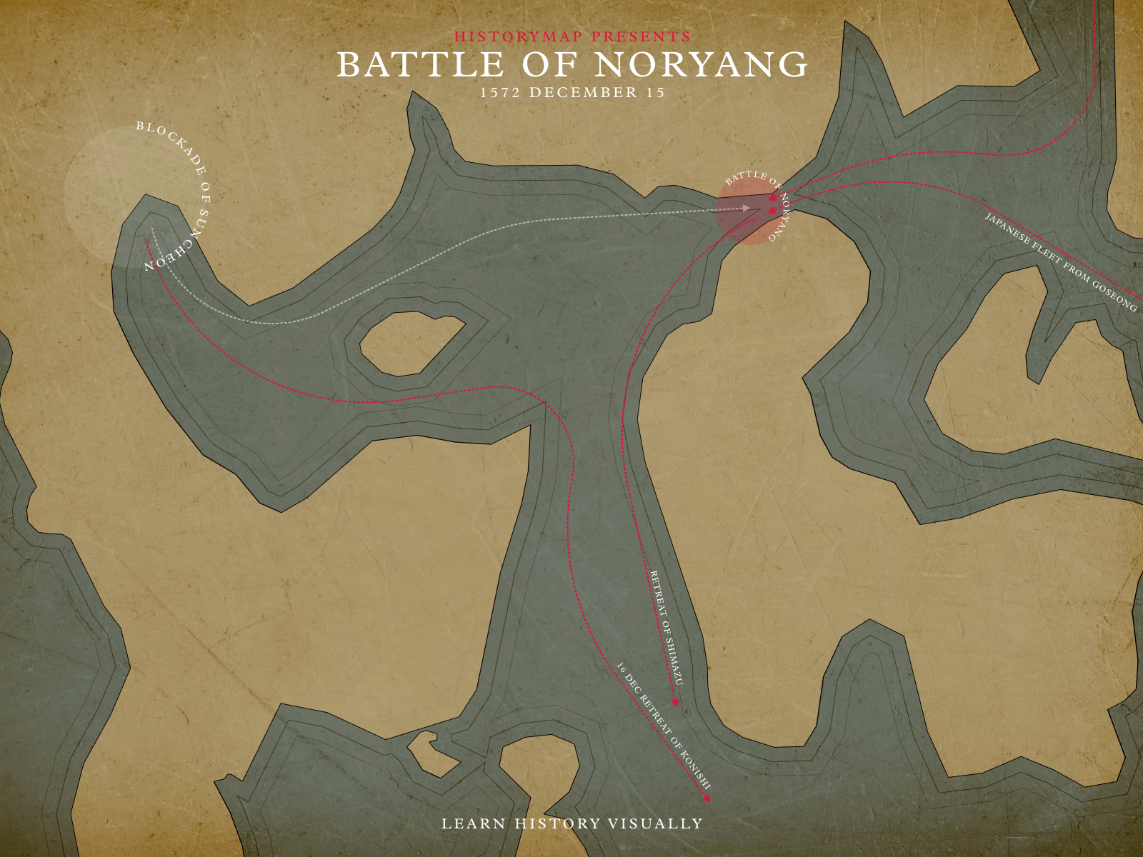 HistoryMaps Presents: Battle of Noryang Map | Scrolller