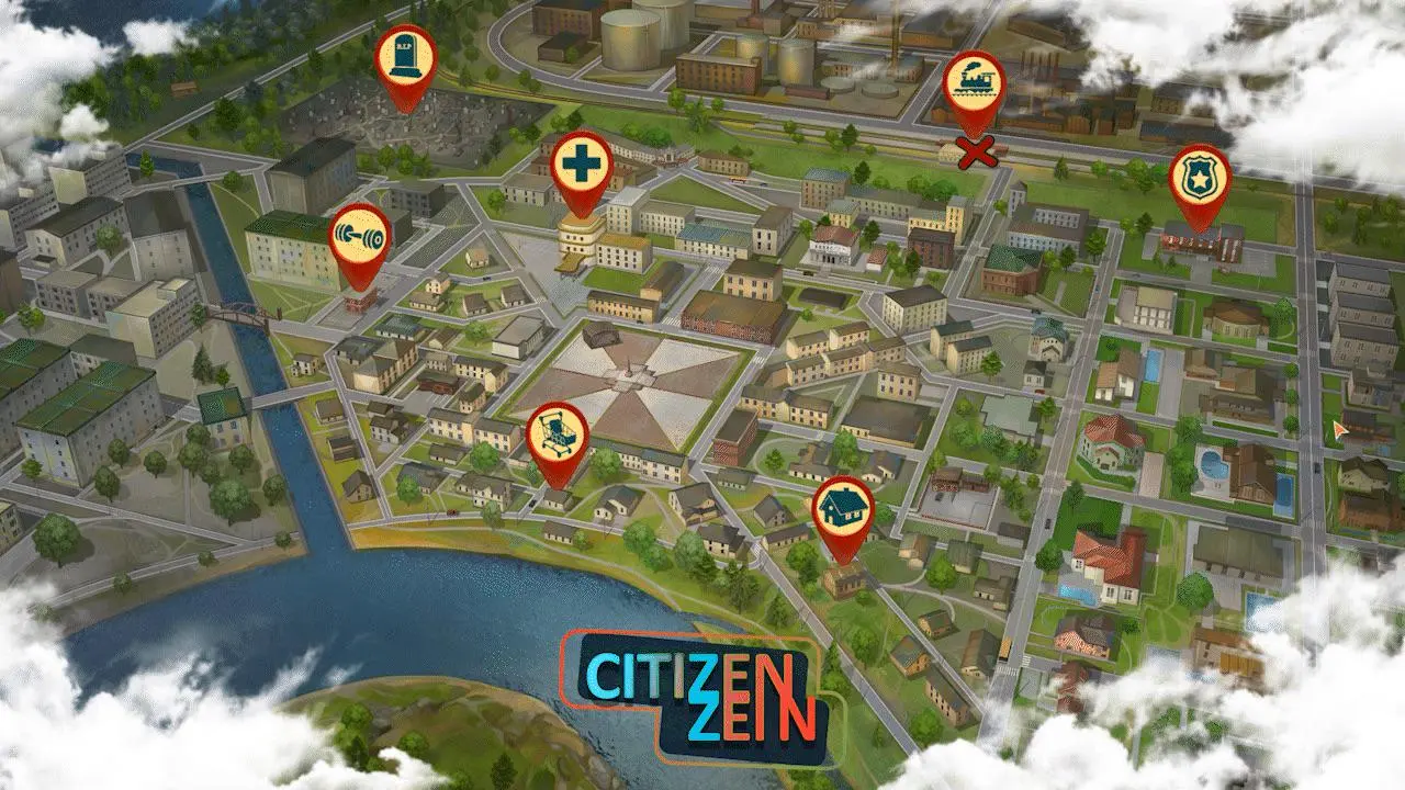 Home location prototype in our visual novel, not all story locations are marked. | Scrolller