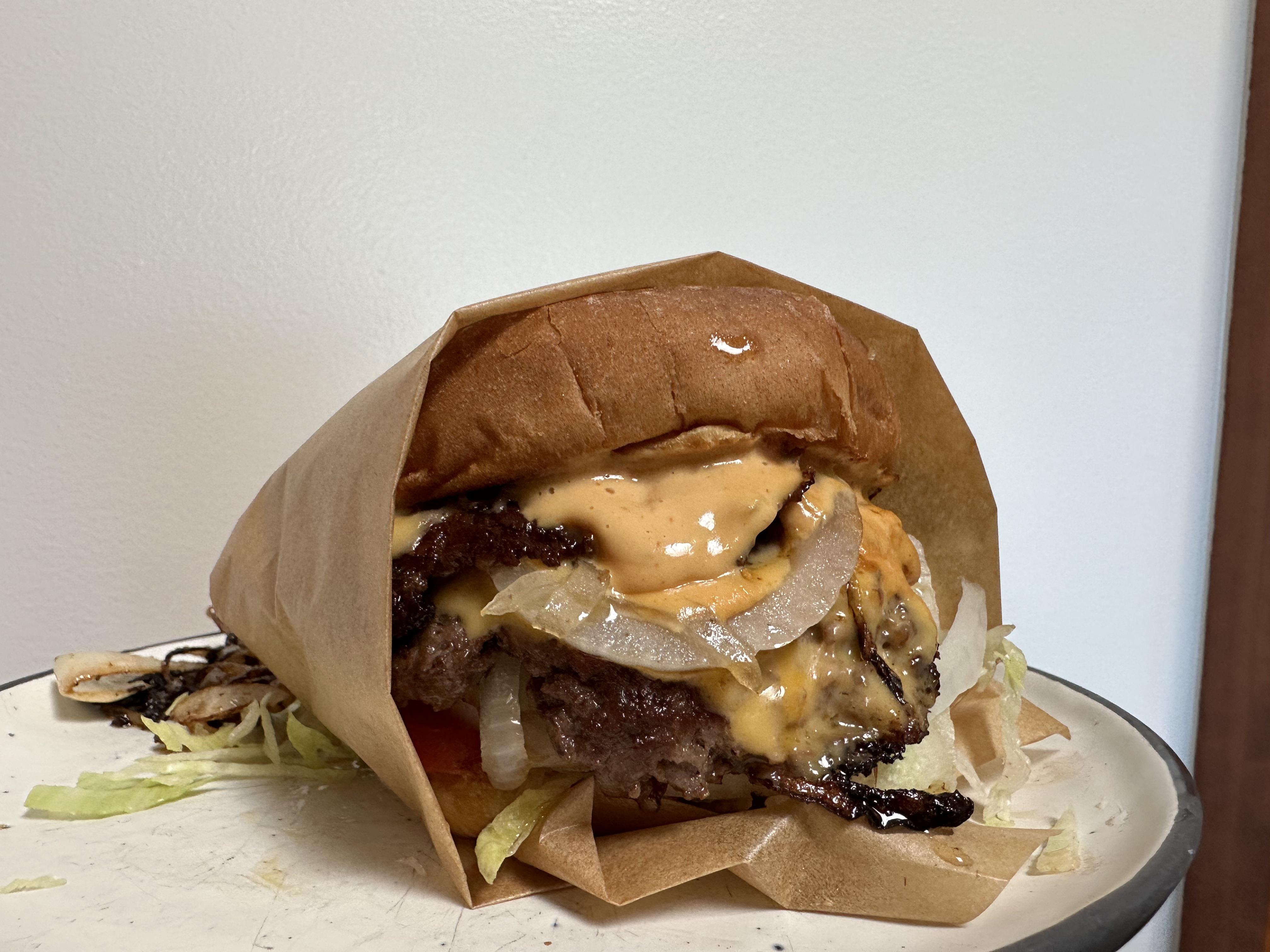 Homemade double smashed with burger sauce and the fixins’. | Scrolller