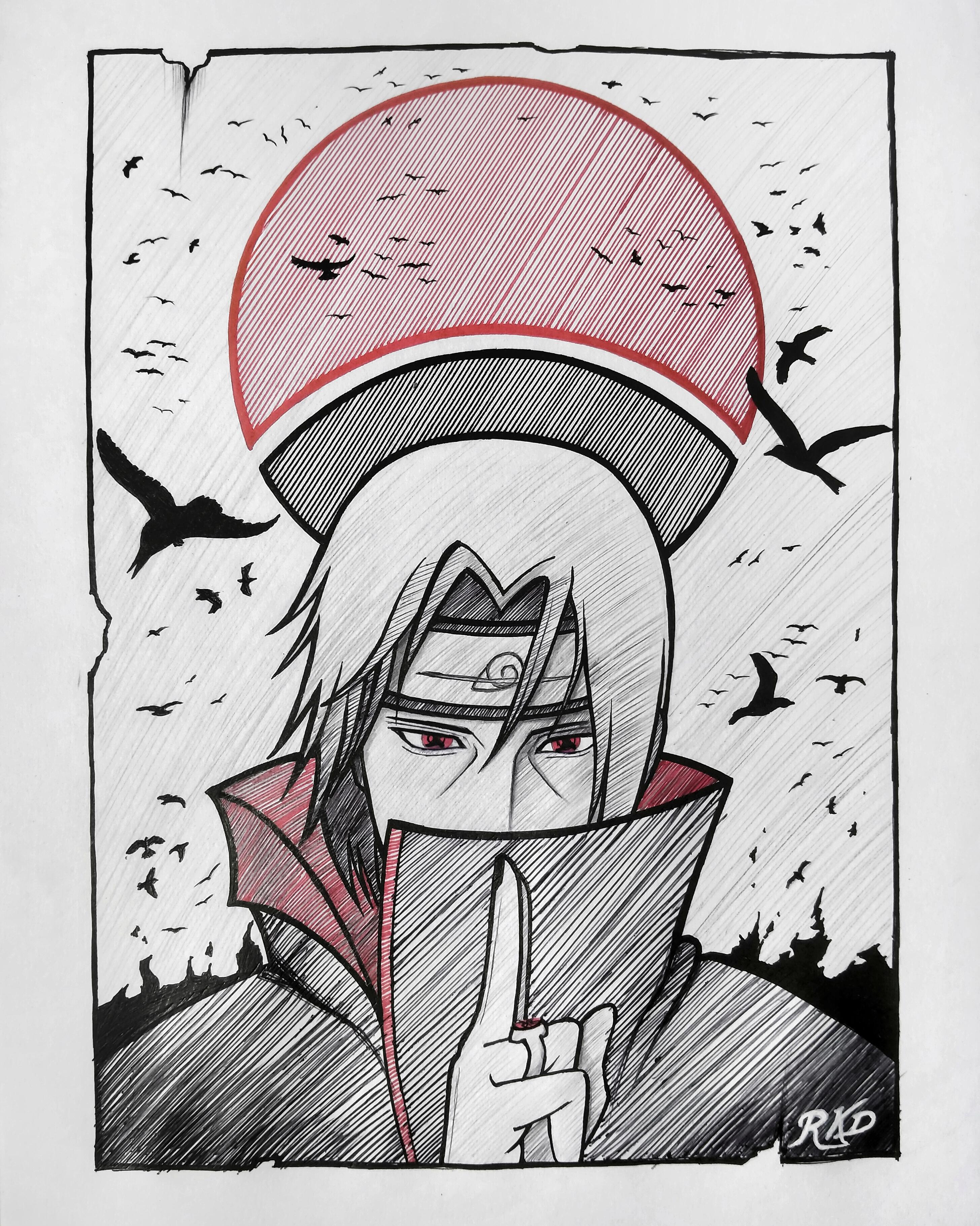 Itachi Uchiha Inked Fanart. Taking commissions, order your custom Artwork. | Scrolller