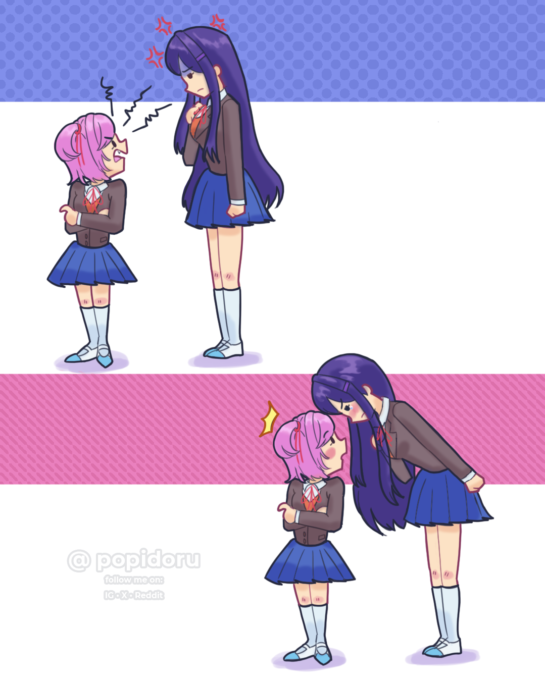 Yuri uses "Mean Look"! Natsuki...falls in love?(Little comic) | Scrolller