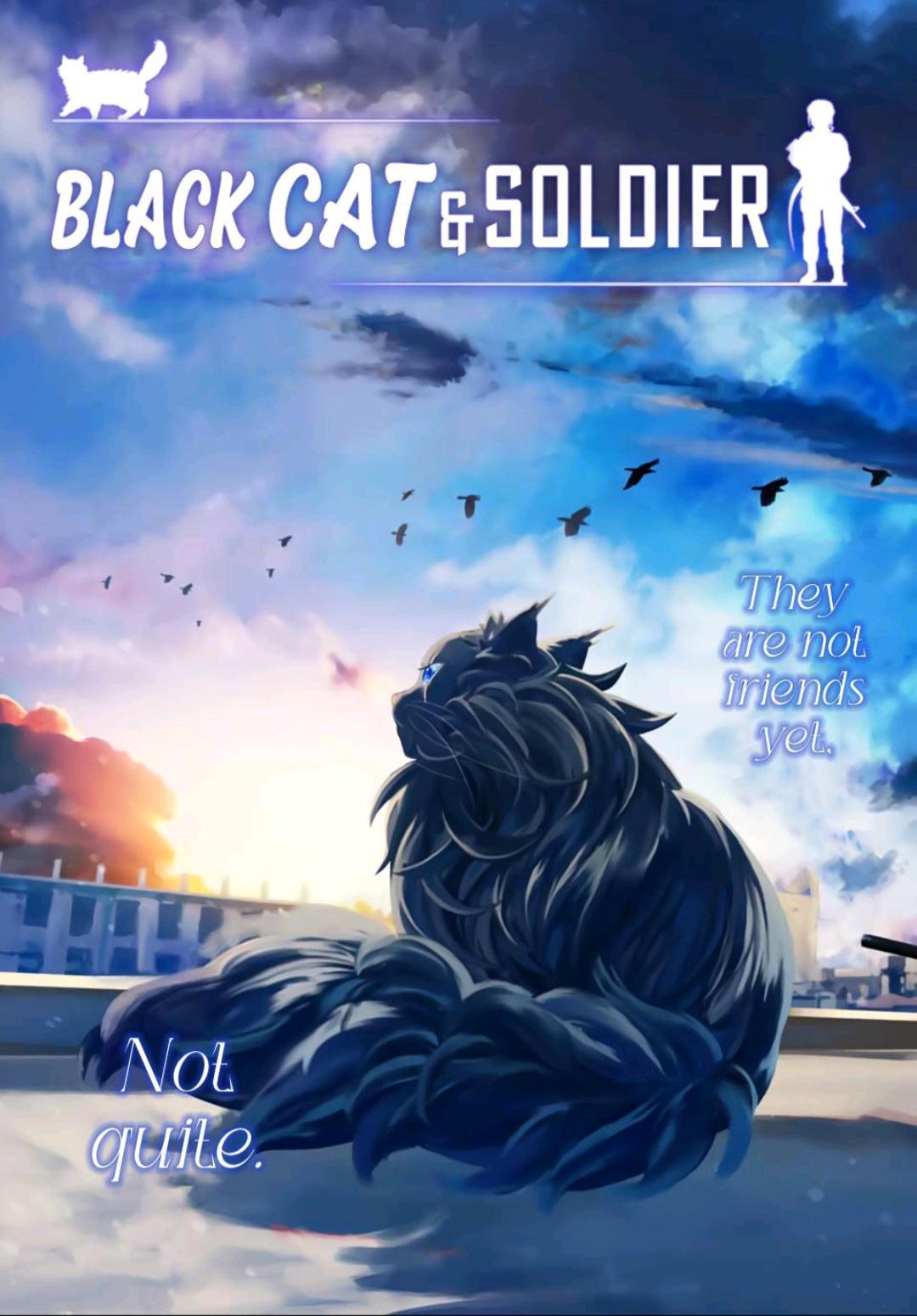 Disciplined soldier and Fluffy black battlefield cat. [Kuroneko to Heishi] | Scrolller