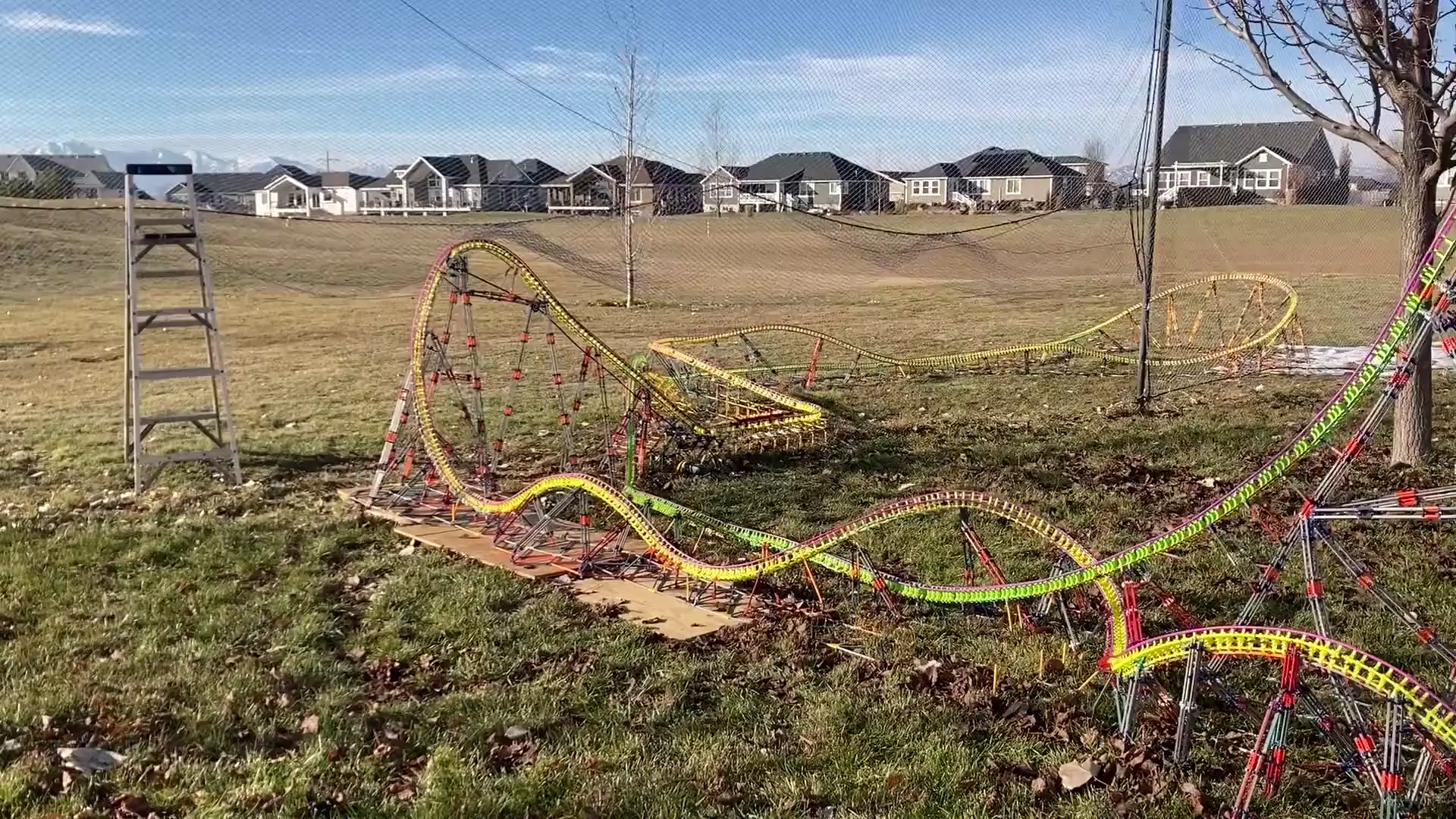 I built a huge K'nex model roller coaster! Its a model of Falcons Flight which is supposedly ...