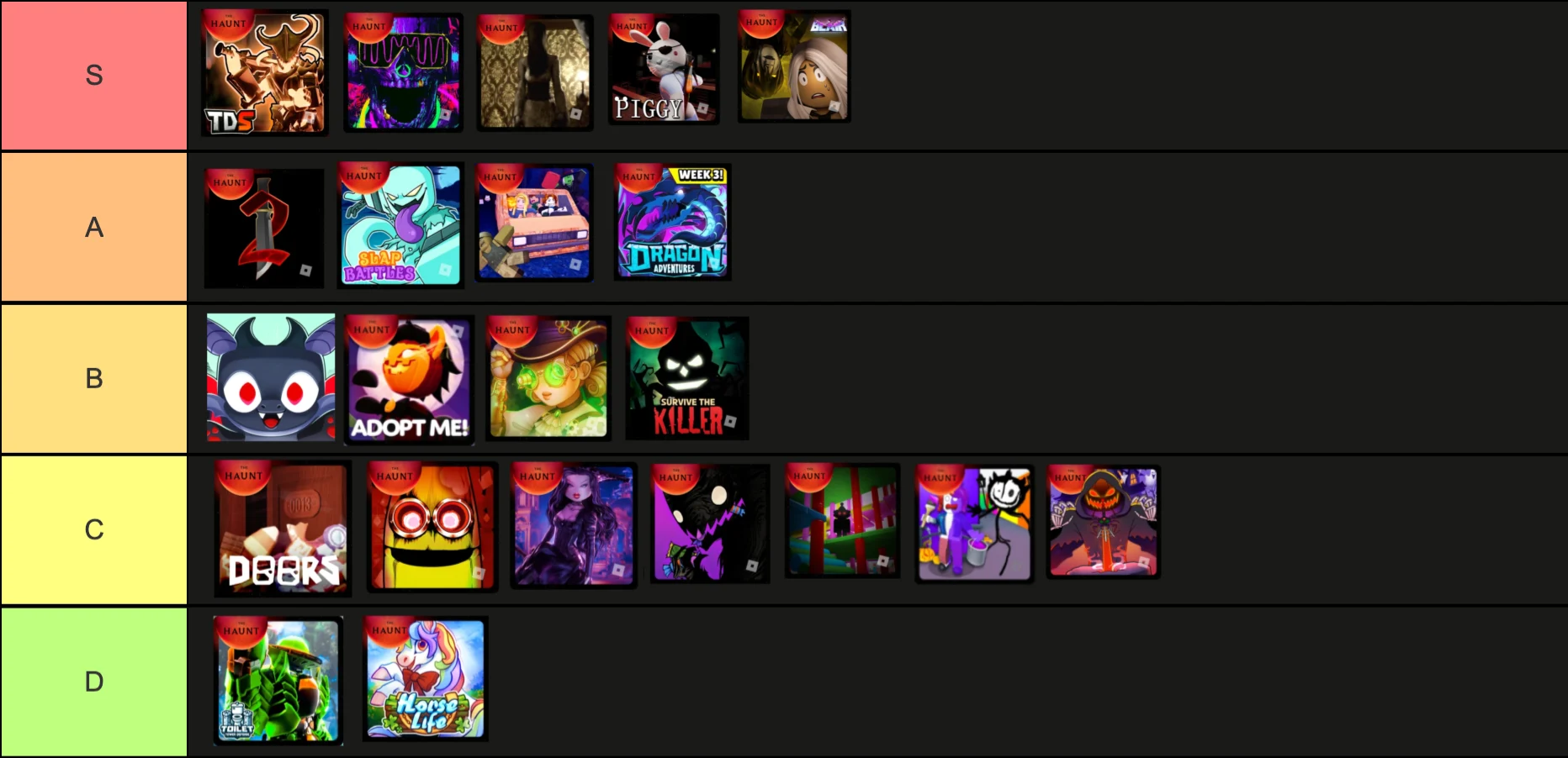 I ranked the haunt games halloween events | Scrolller