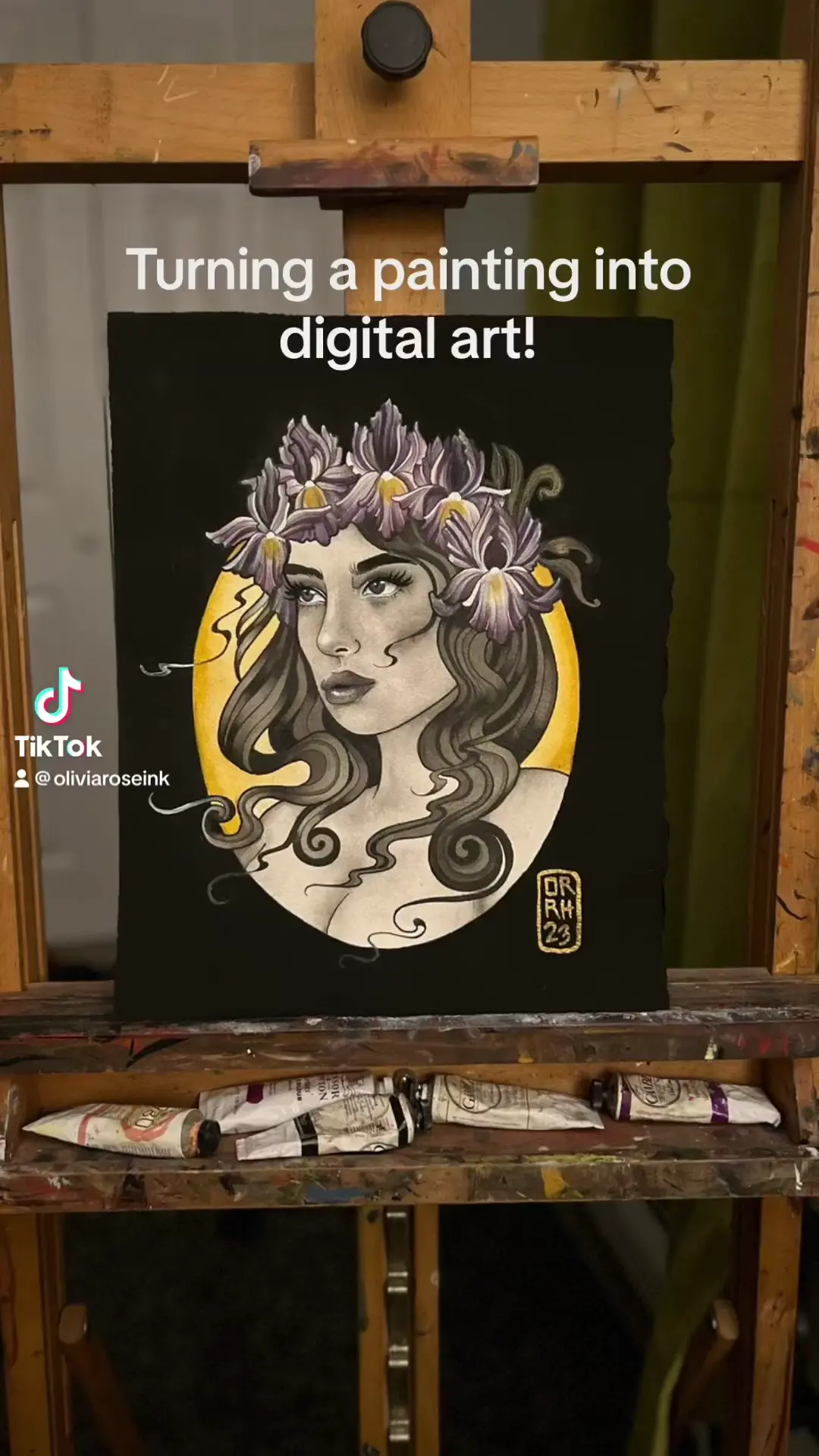 I turned one of my watercolor paintings into digital art for practice with Procreate | Scrolller