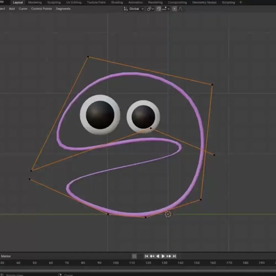 I was just messing around with curves and accidentally made a 2d face rig 😦 | Scrolller