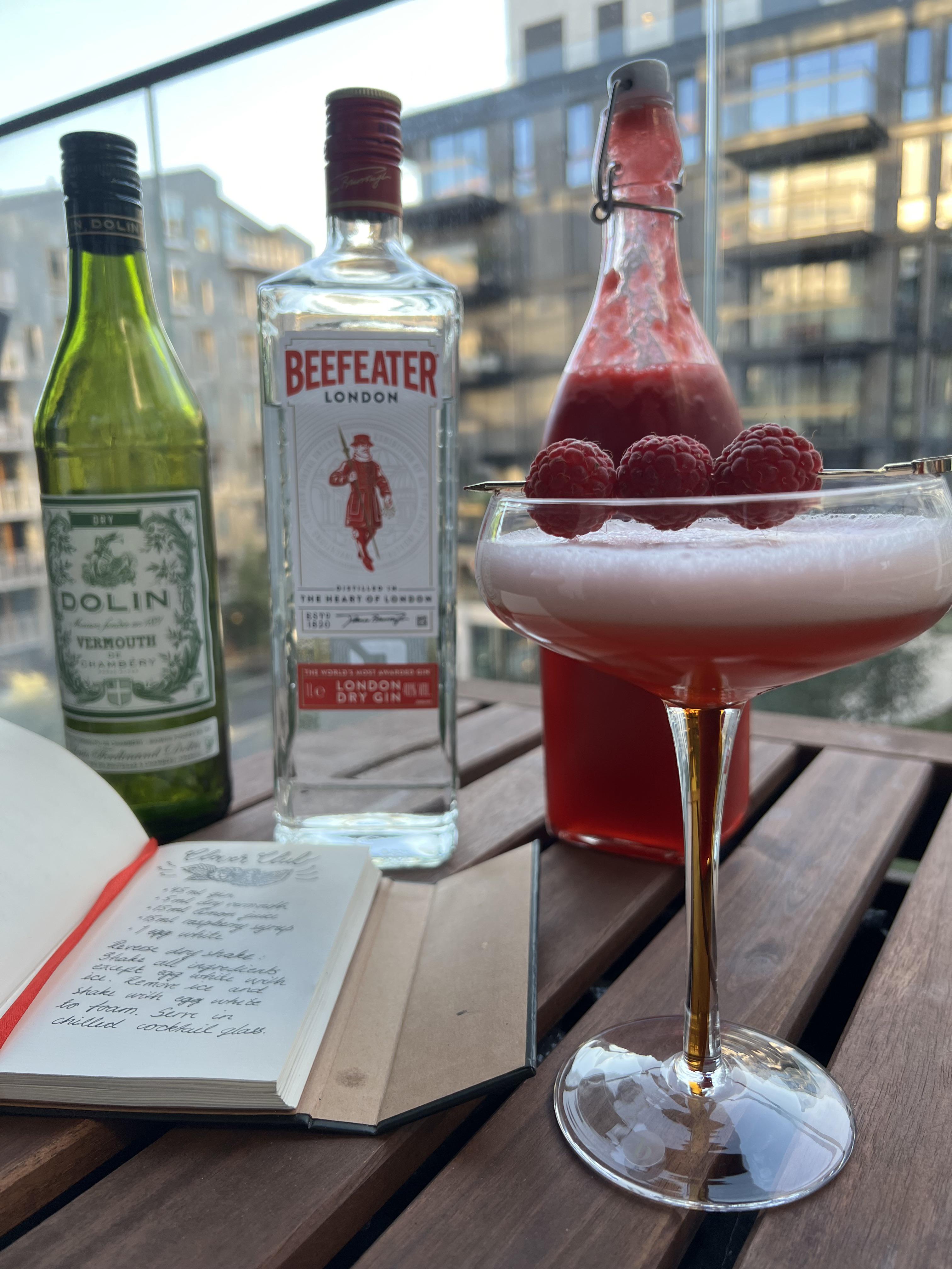 Clover Club with homemade raspberry syrup | Scrolller