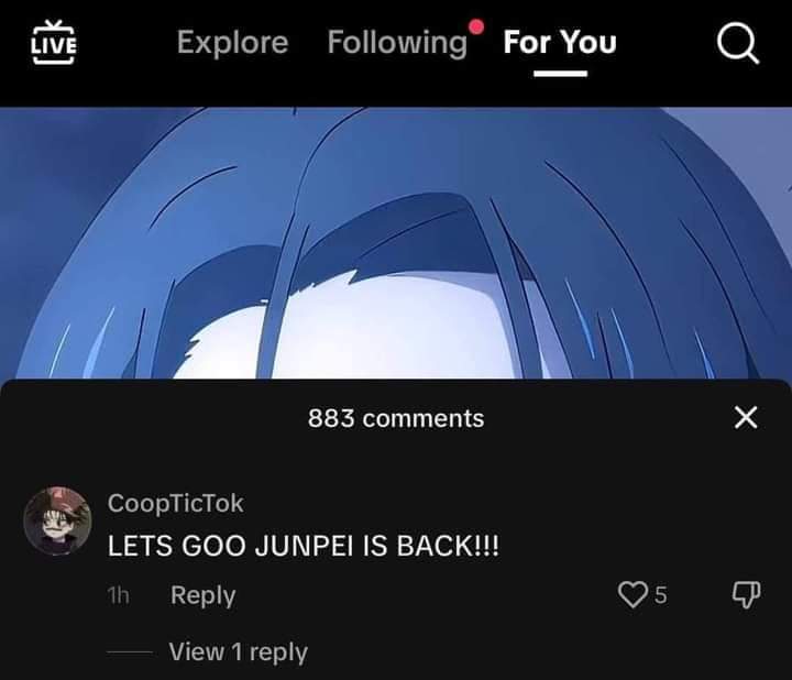 Vamos, volvio Junpei 🗿 | Scrolller