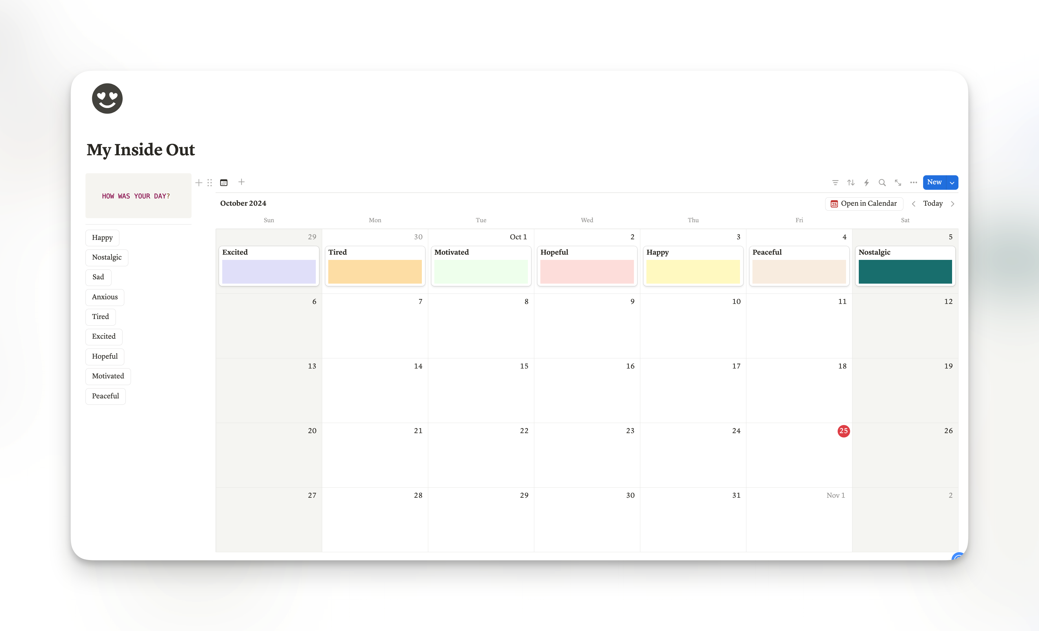 Inside Out Notion Mood Tracker Template TUTORIAL | Scrolller