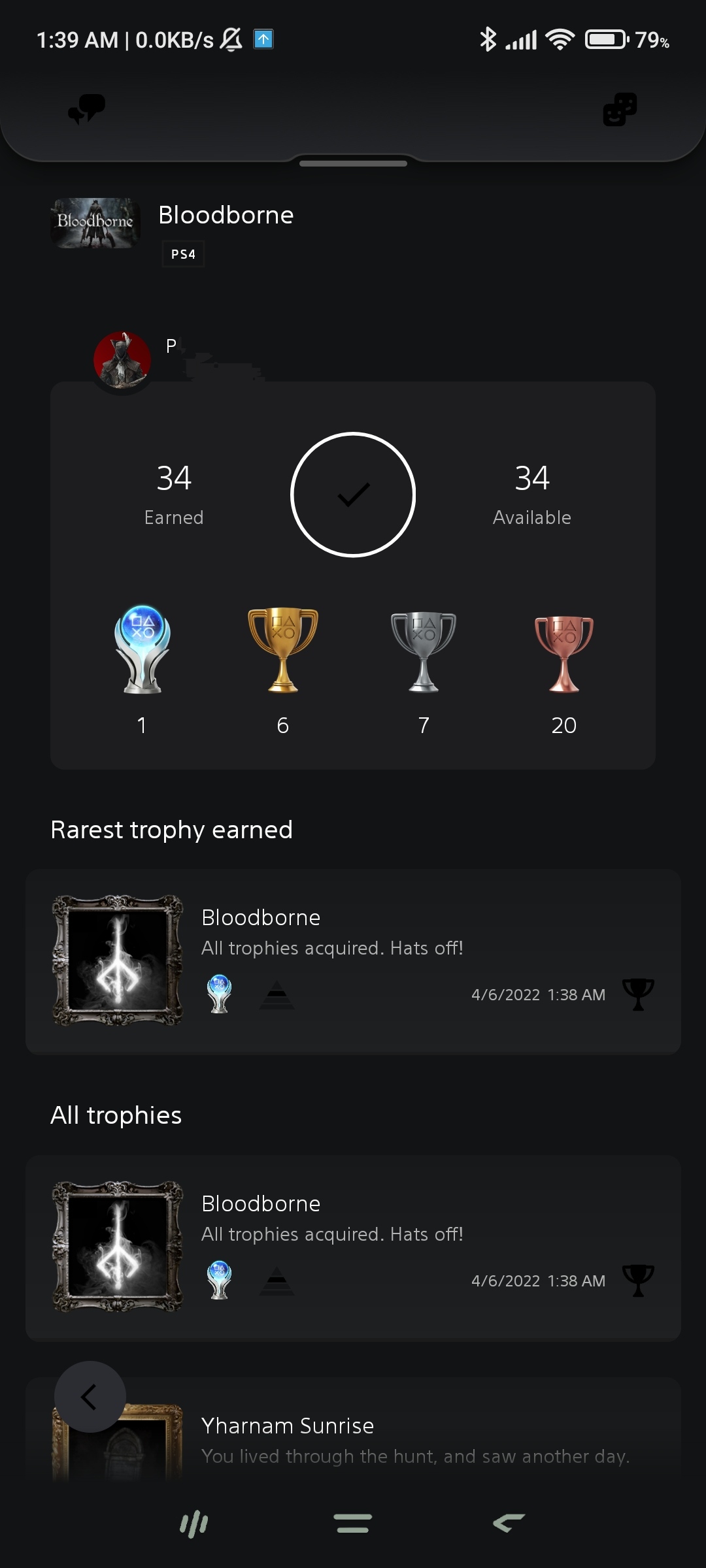 Discover more like Bloodborne: 1st Ever Platinum trophy and Related Content | Scrolller