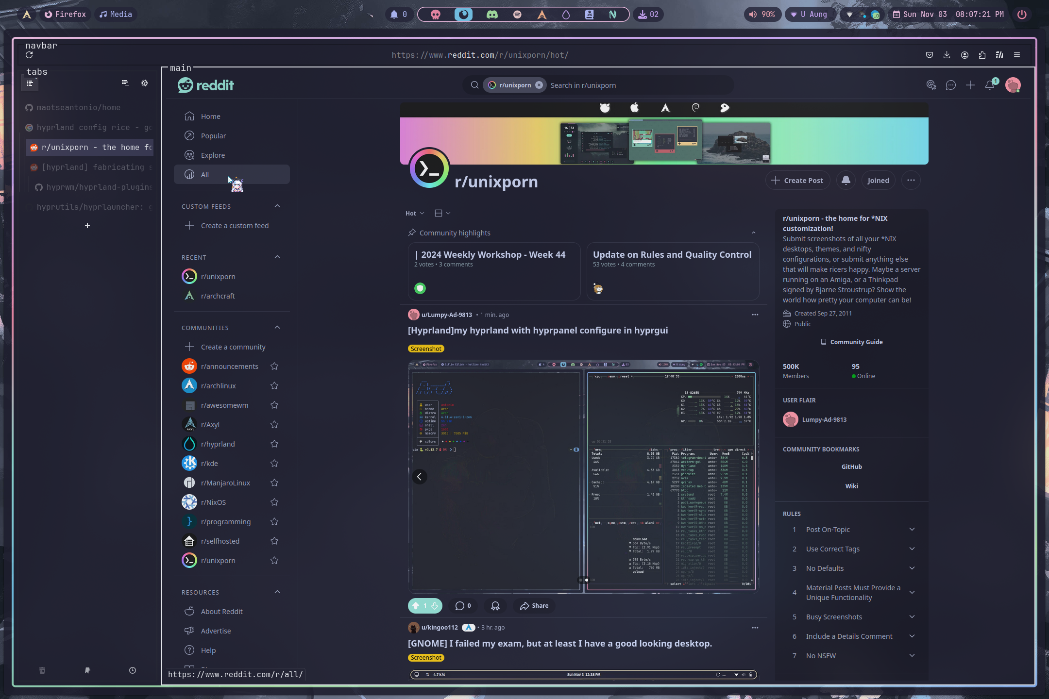 [Hyprland] hyprland with hyprpanel configure in hyprgui | Scrolller