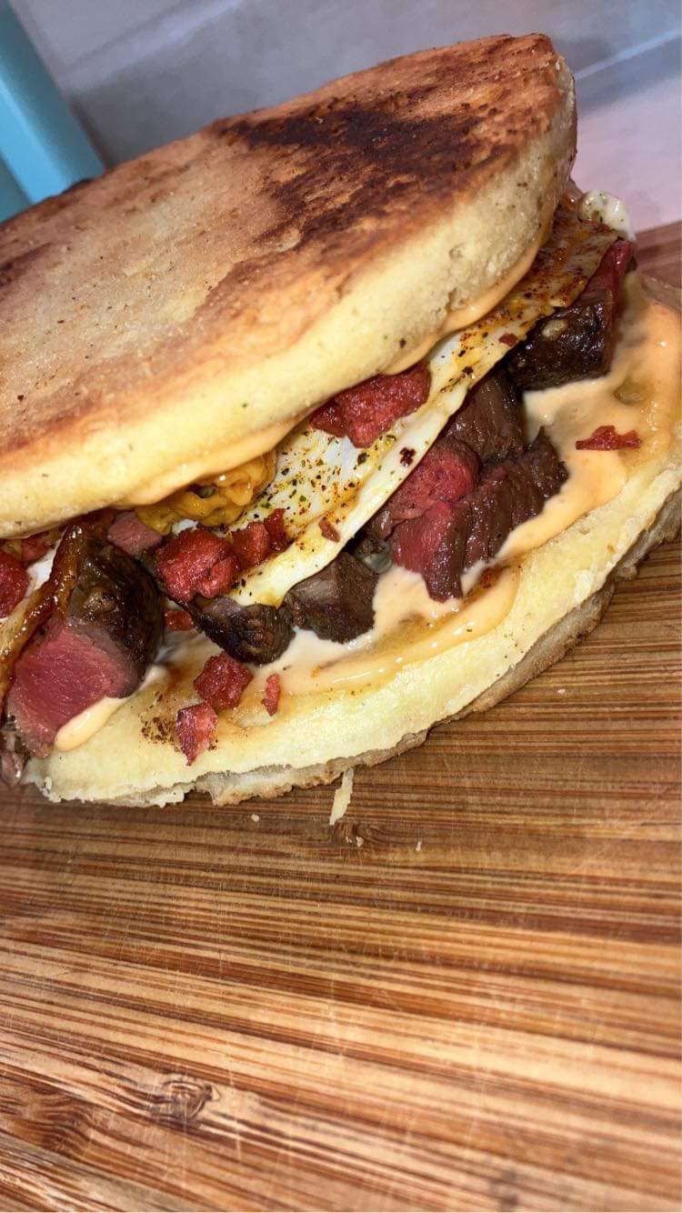 I made a steak and egg sandwich ! | Scrolller