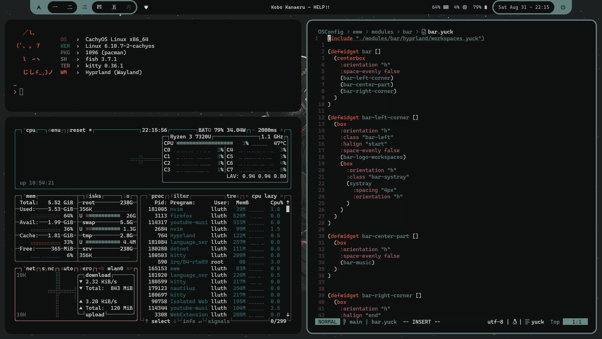 [Hyprland] pywal16 | Scrolller