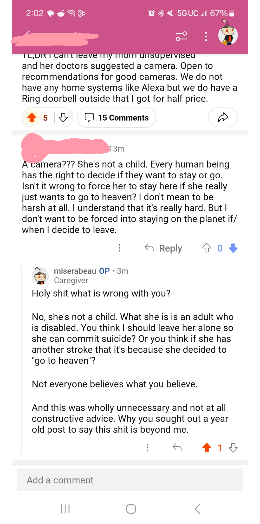 Jerk Seeks Out My Year Old Post About My Moms Stroke To Tell Me I