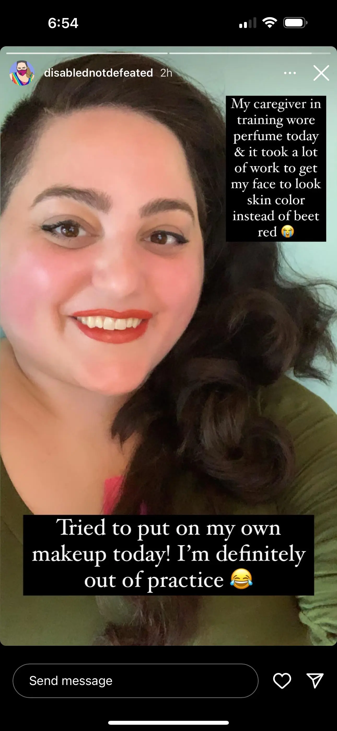 Jessie’s caregiver in training wore perfume, it made Jessie’s face turn ...