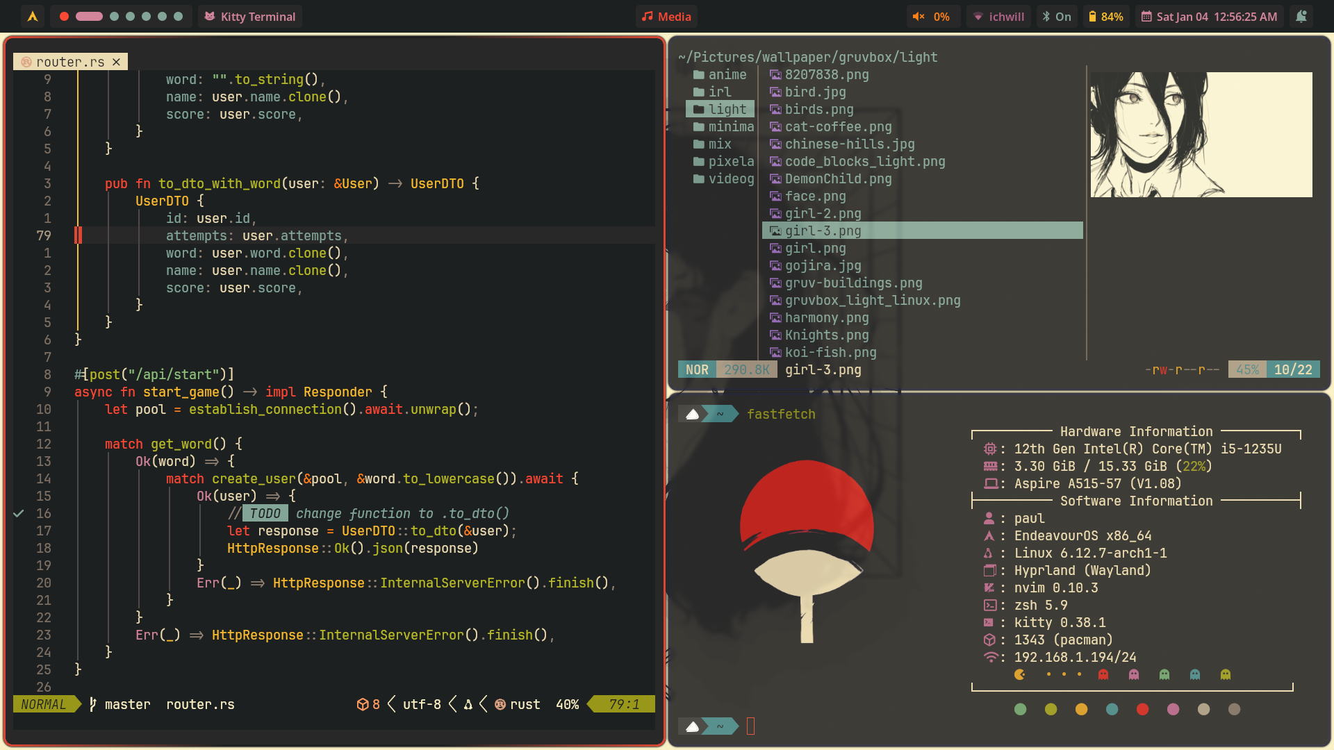 [Hyprland] Gruvbox rice | Scrolller