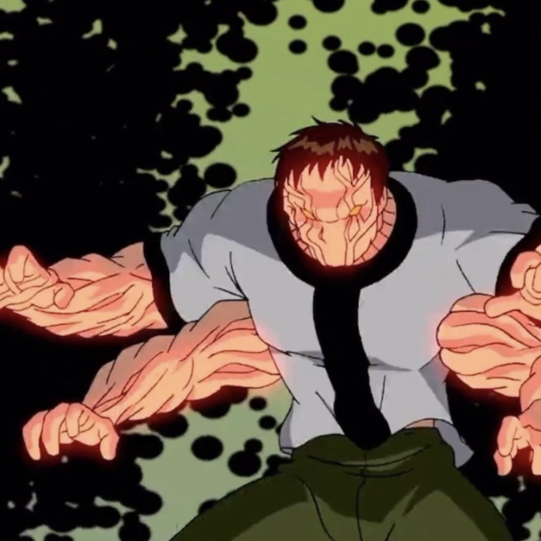 Ben in the middle of transforming into Four arms looks kinda scary ...