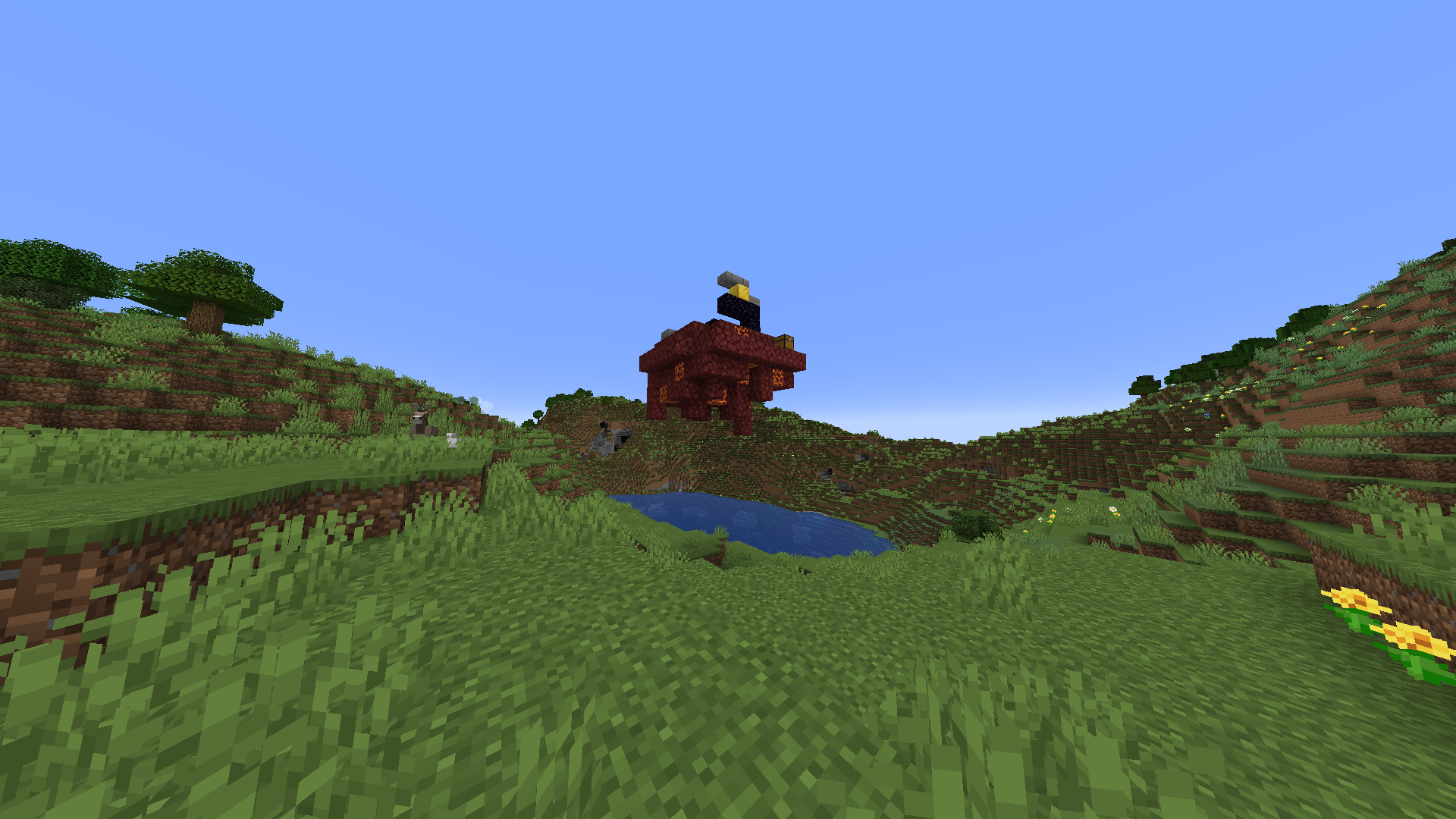 Fully flying naturally generated Nether portal island | Scrolller