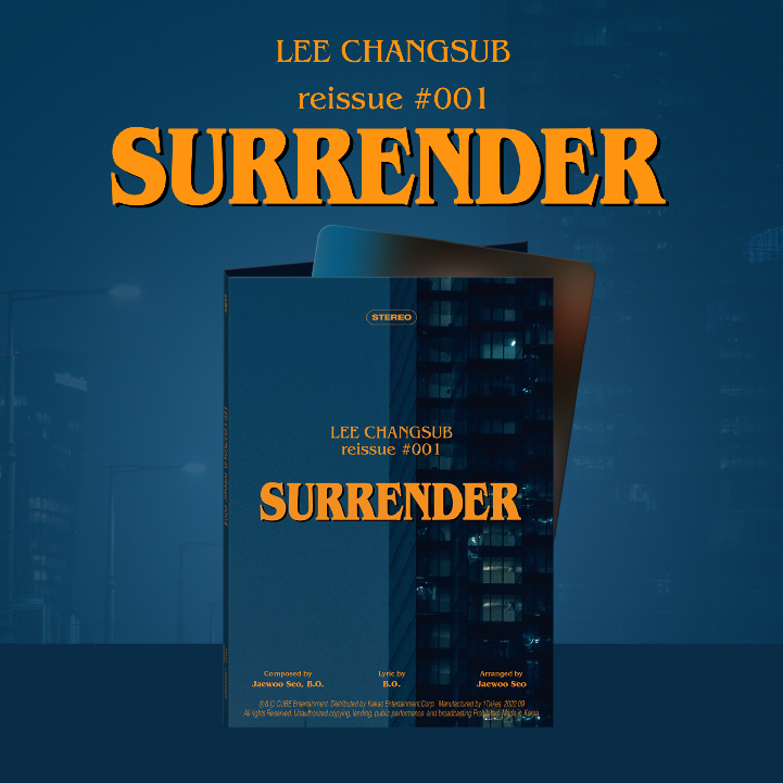 Lee Changsub (BTOB) - Special Single 'reissue #001 'SURRENDER'' (Album Packaging Details ...