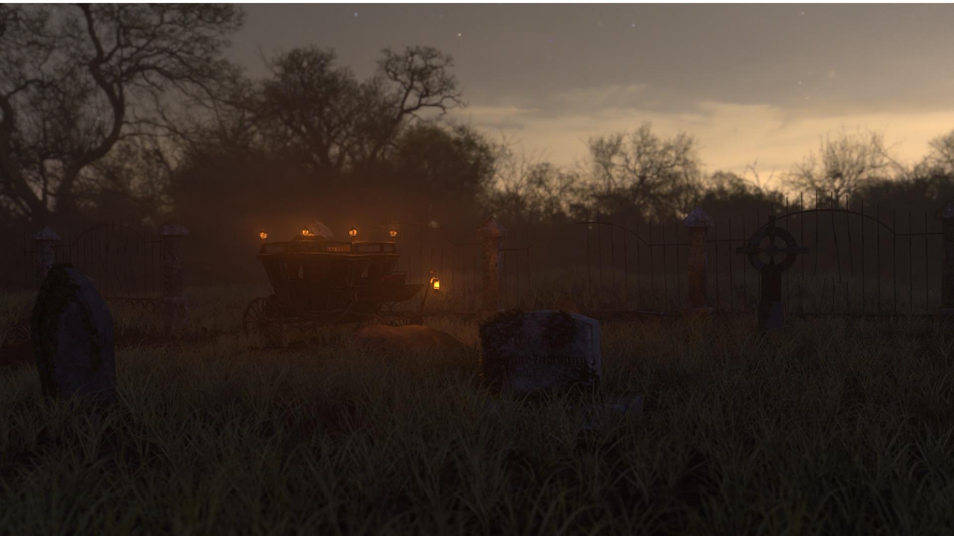 A graveyard at dusk | Scrolller