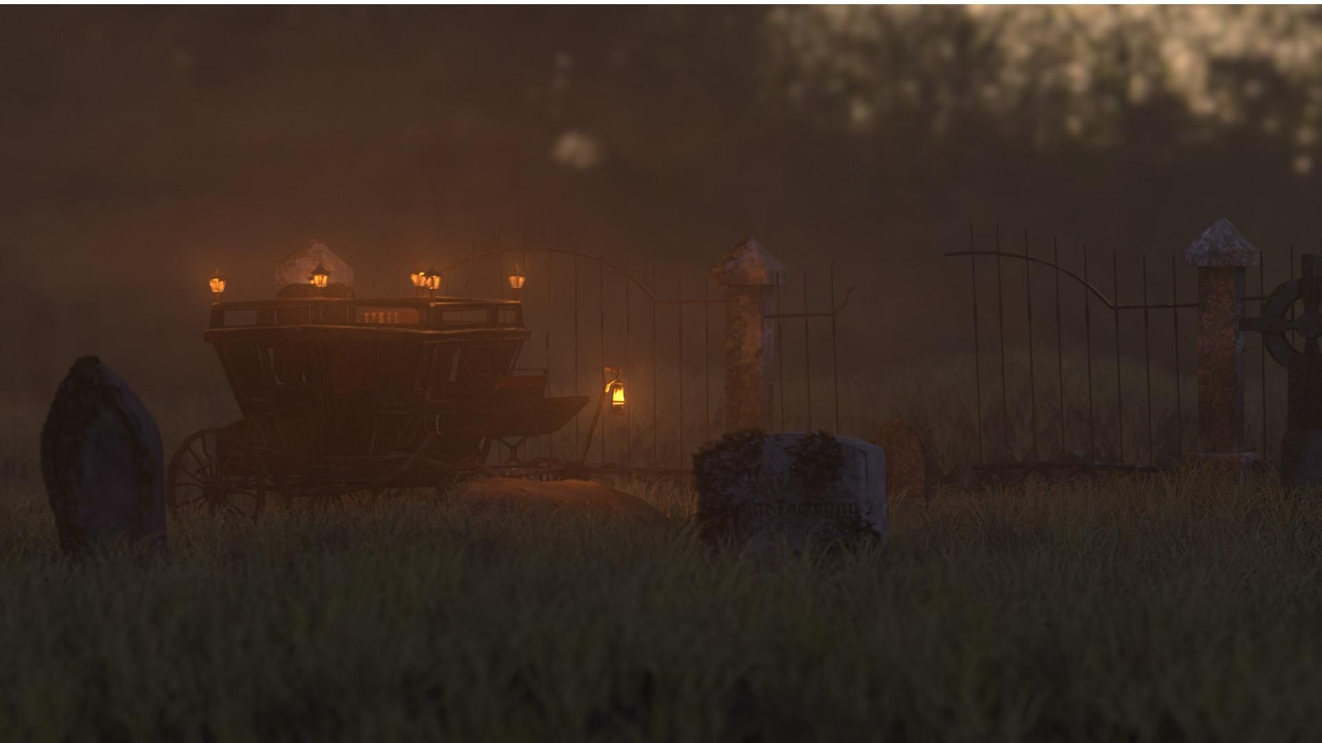 A graveyard at dusk | Scrolller