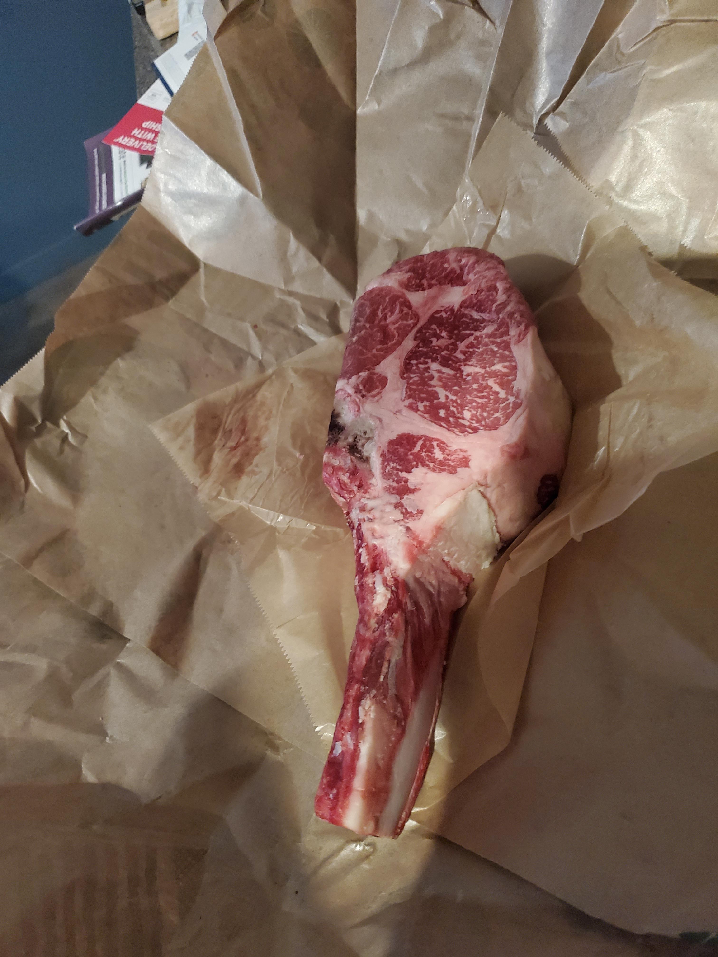 [Homemade] reverse sear tomahawk ribeye | Scrolller