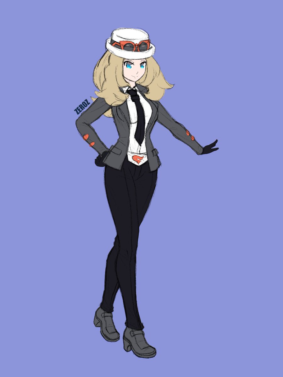 Drawing in progress - Serena with Team Flare Outfit from Pokemon. | Scrolller