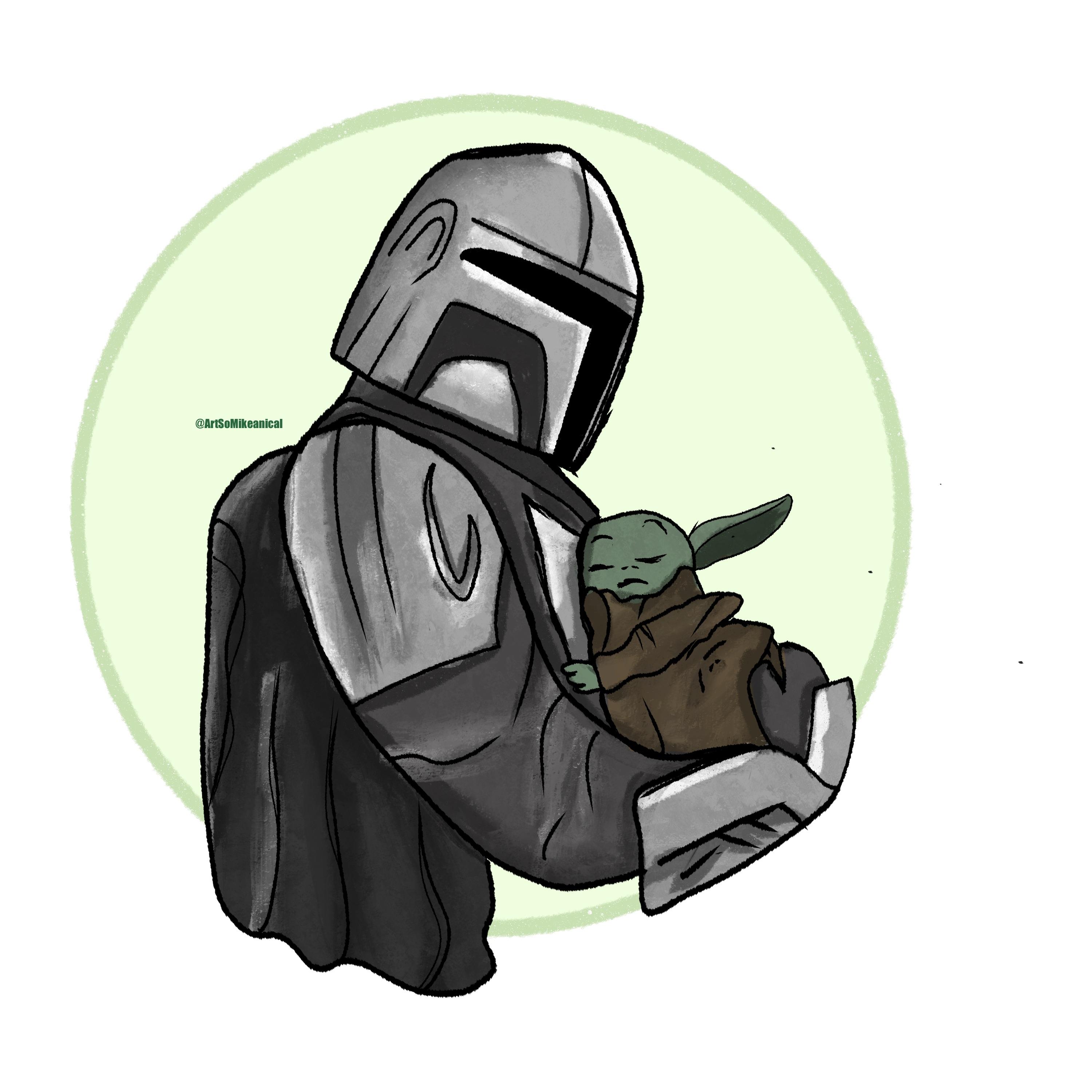 Mando and Sleepy Baby Yoda (: | Scrolller