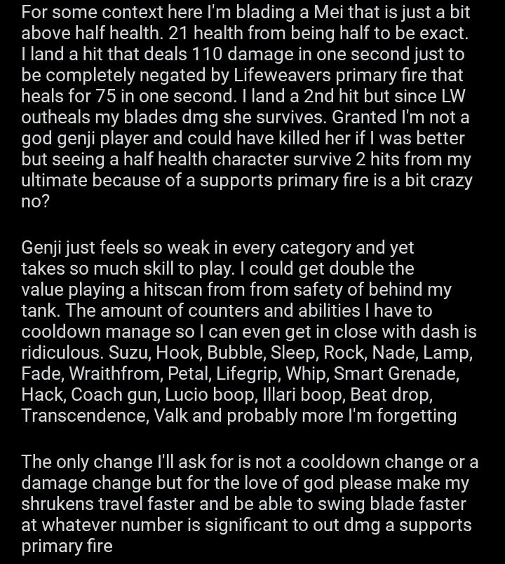 Genji needs some help from the devs | Scrolller