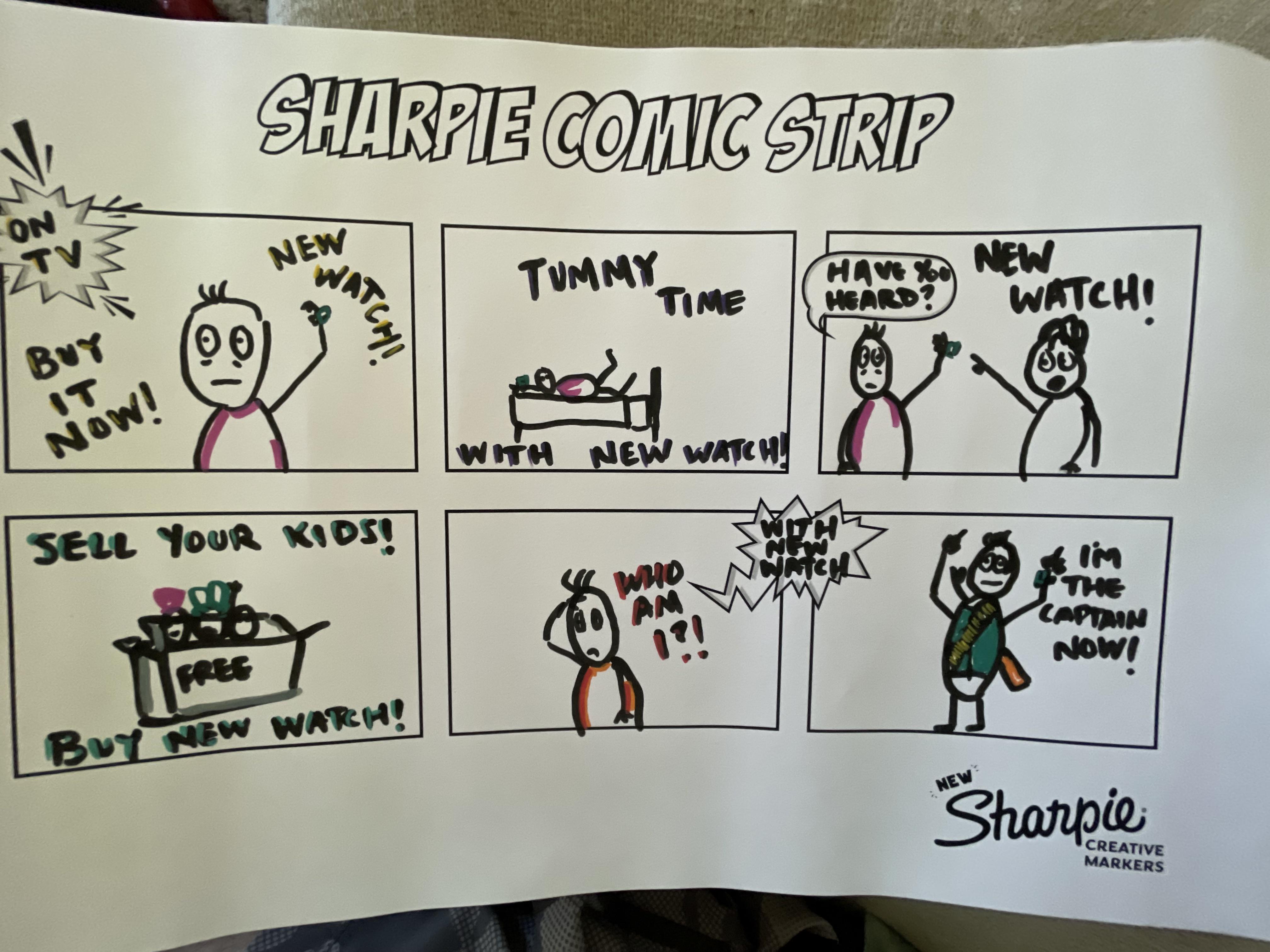 My comic from the Sharpie truck in the interactive zone | Scrolller