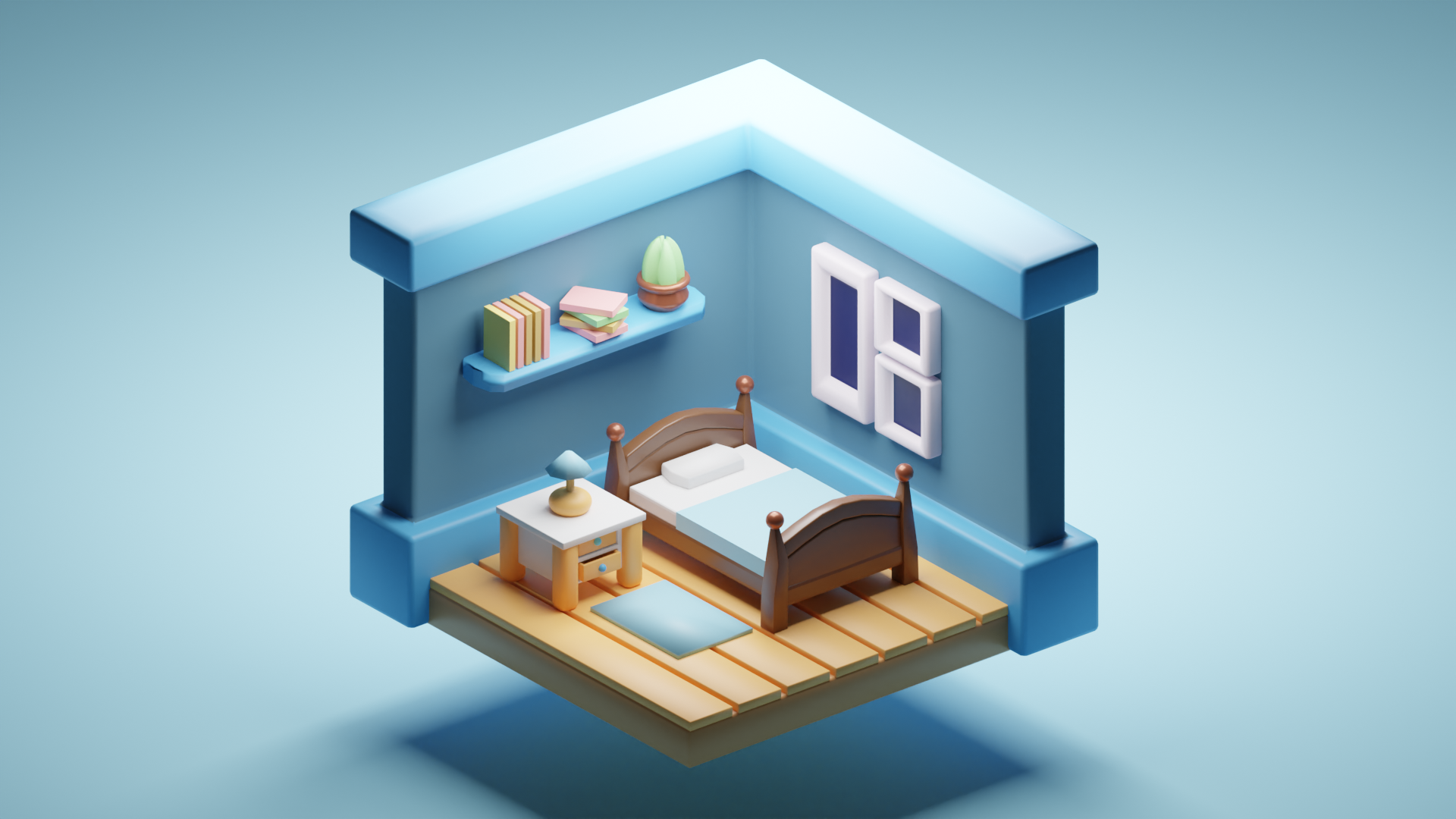 My first isometric room 3d model | Scrolller