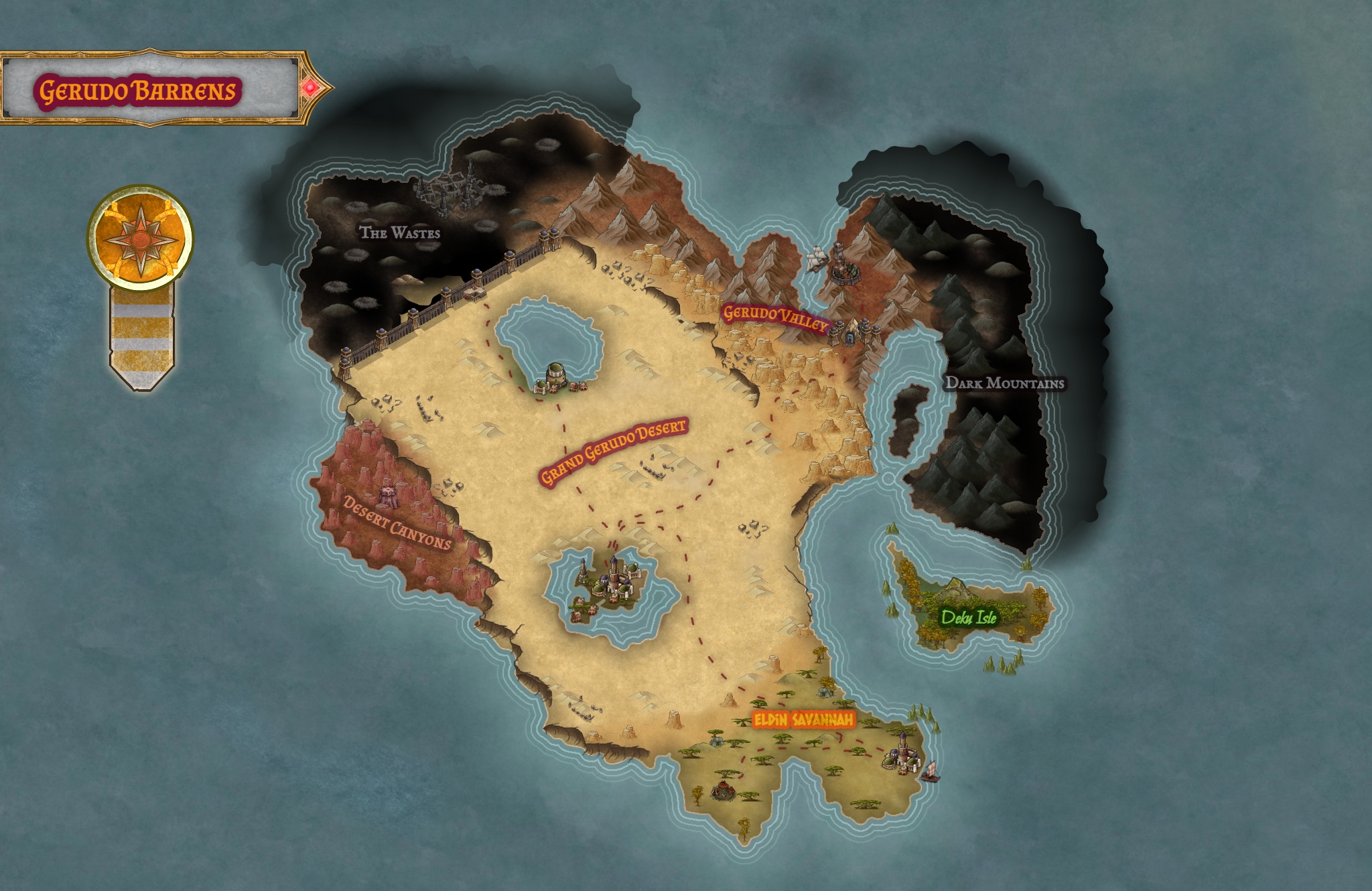 My Pathfinder 2e Zelda RPG's world map - The Gerudo Barrens | Scrolller