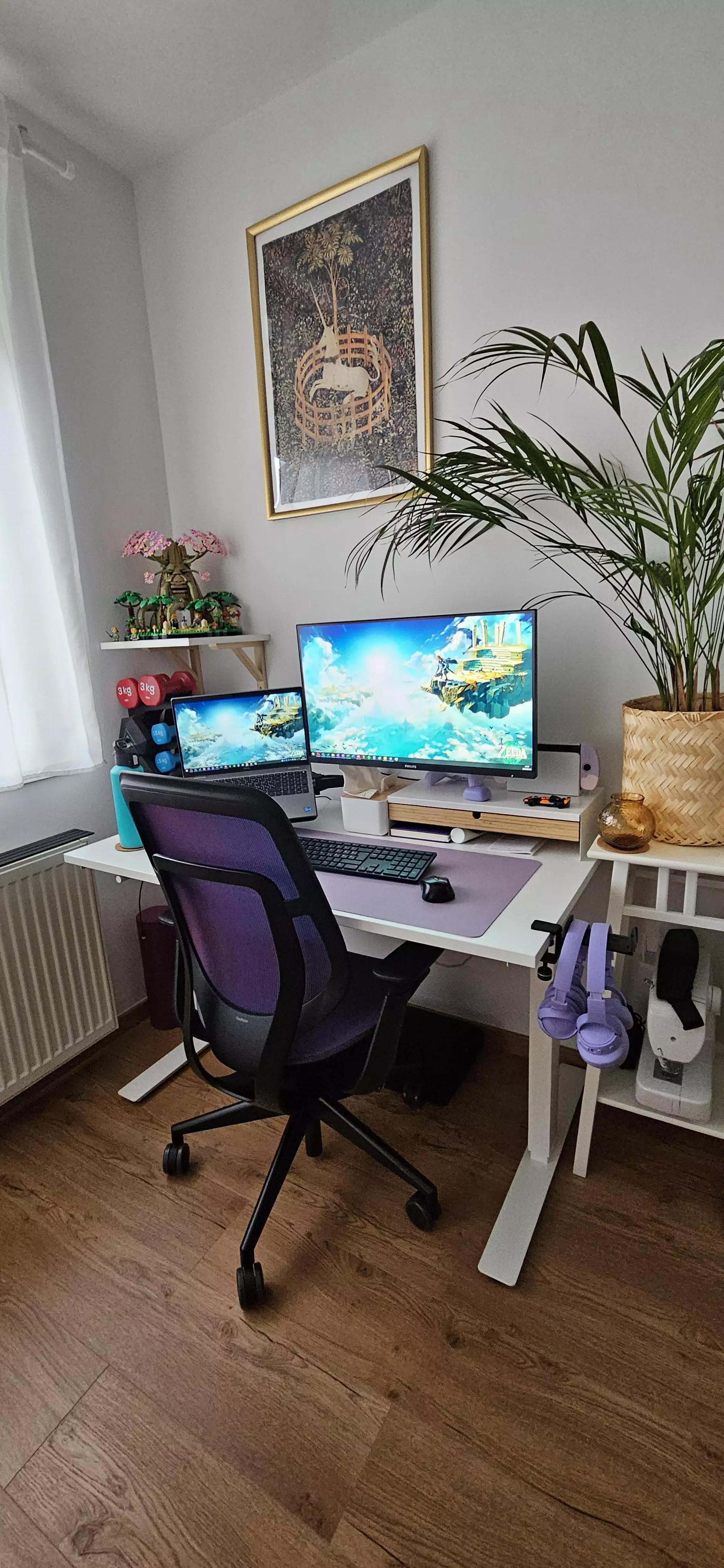 My sunny, cozy purple setup is finally complete | Scrolller