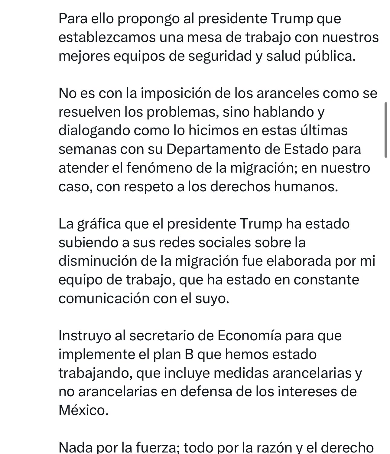 Claudia responde al gobierno de Estados Unidos: | Scrolller