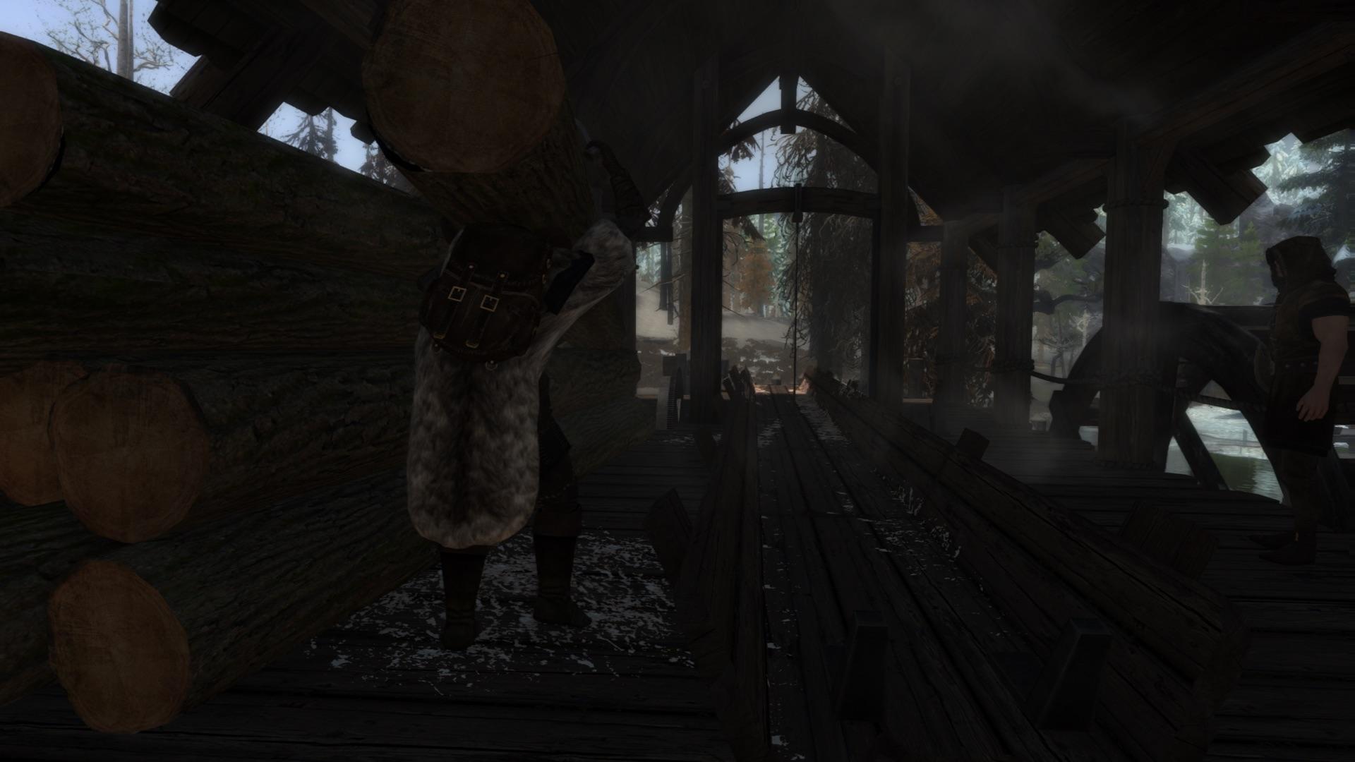 Week 1 of living exclusively in Morthal as an ordinary citizen working at the lumber mill ...