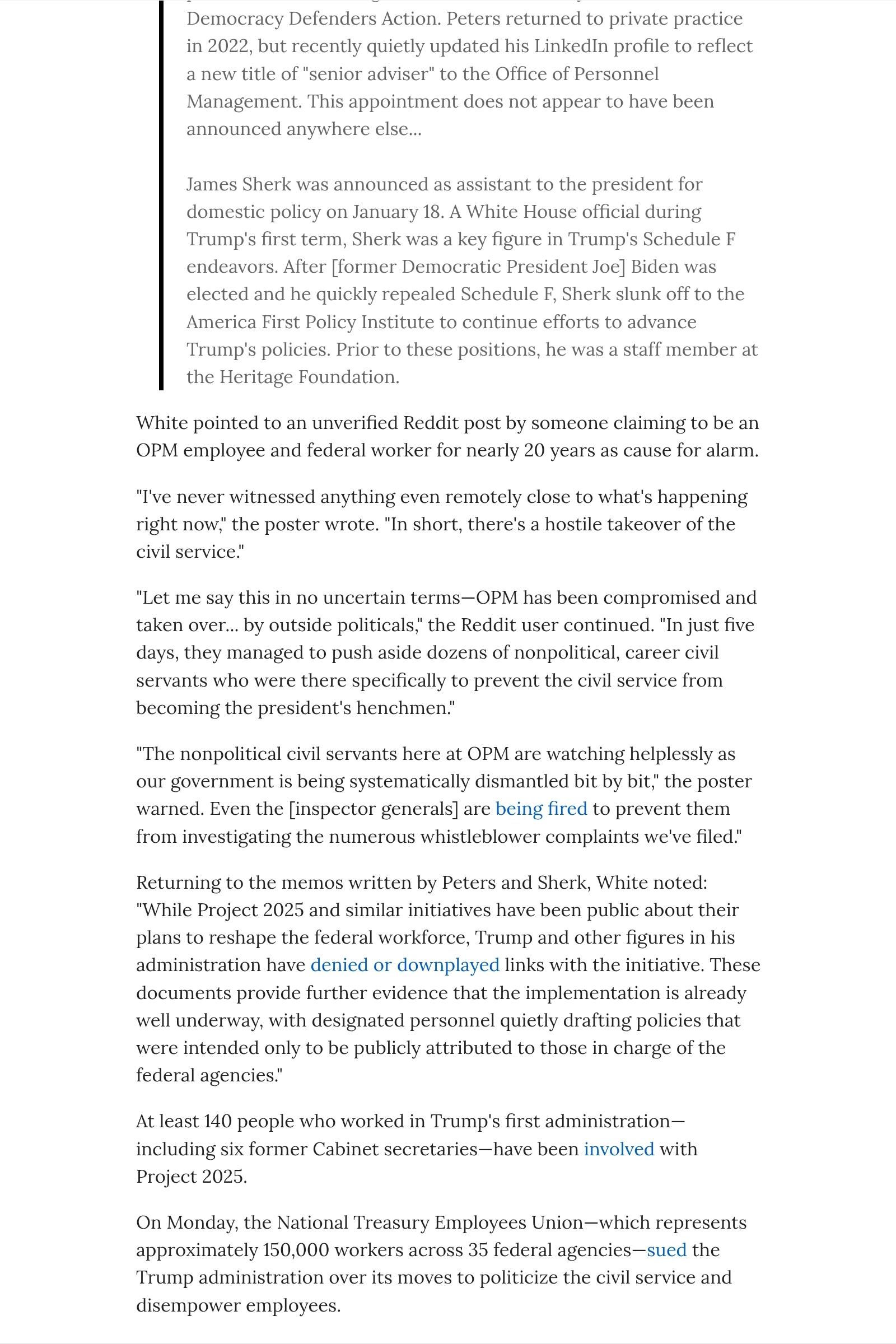 Project 2025 workers accidentally revealed themselves as the real authors of WhiteHouse memos ...