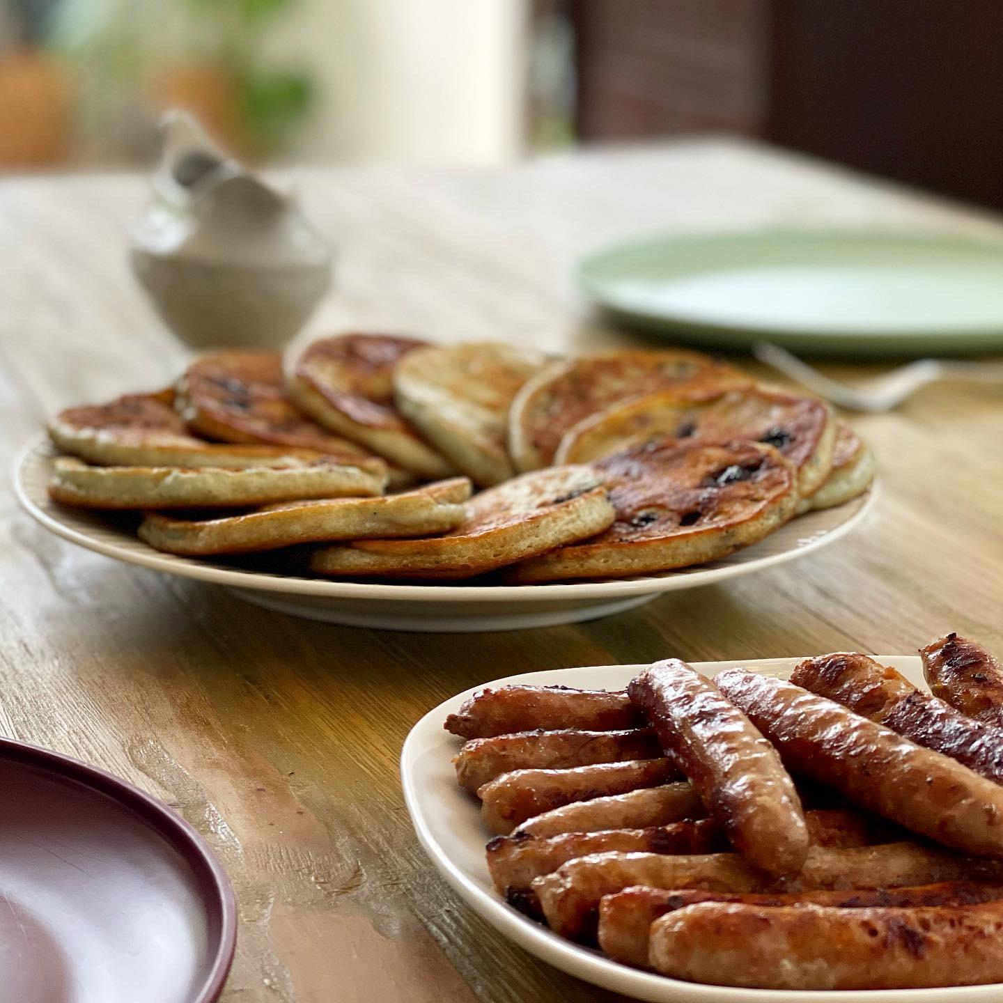 [homemade] blueberry pancakes with sausages | Scrolller