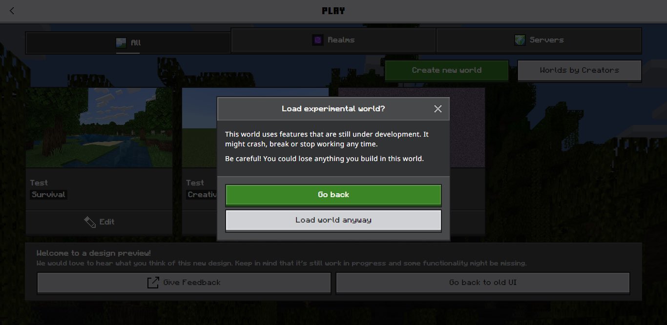 Bedrock's New upcoming world selection menu! thoughts? (@xKingDarkYT) | Scrolller