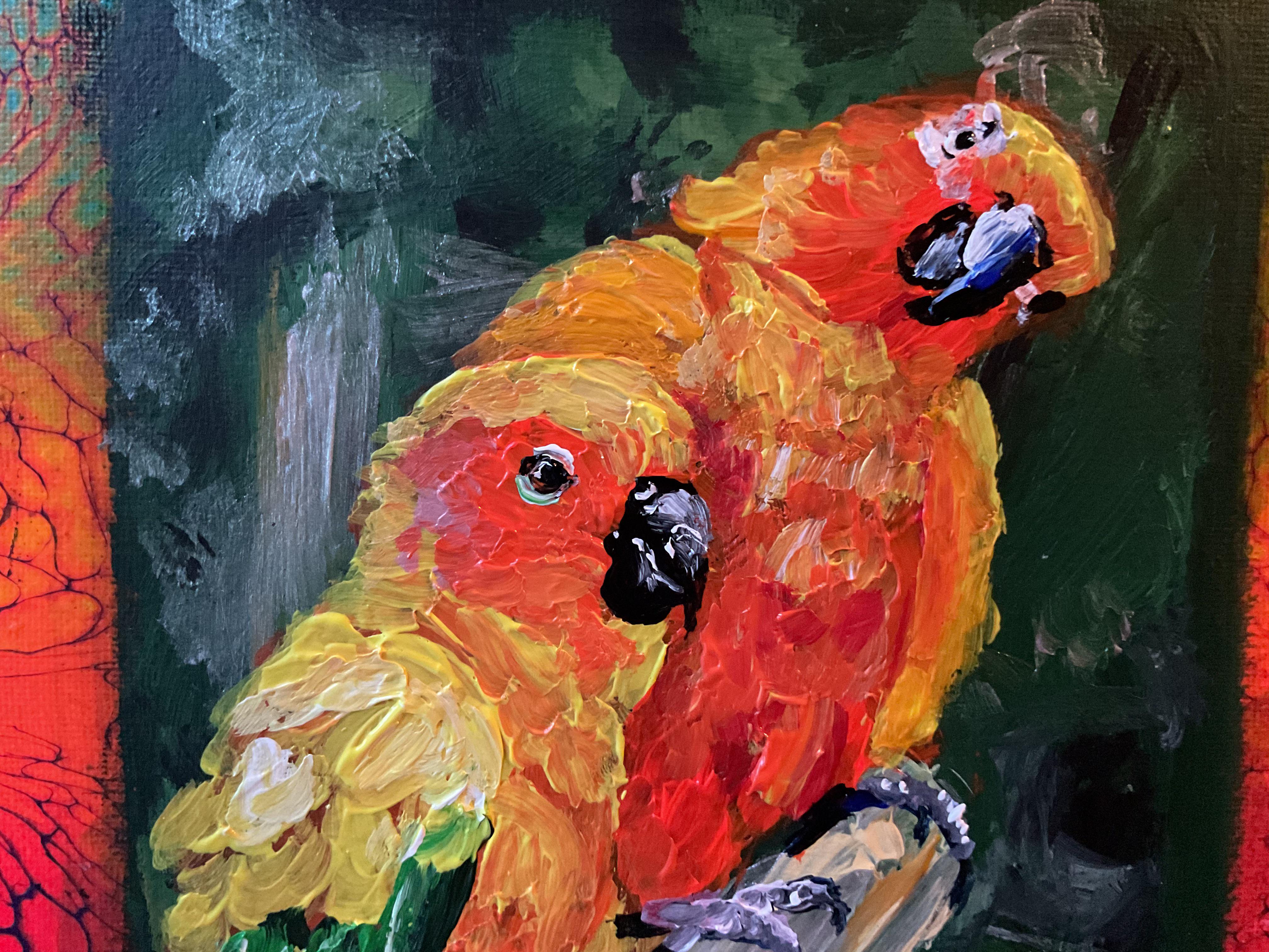 Caption my new conure painting. ️🦜🦜 | Scrolller