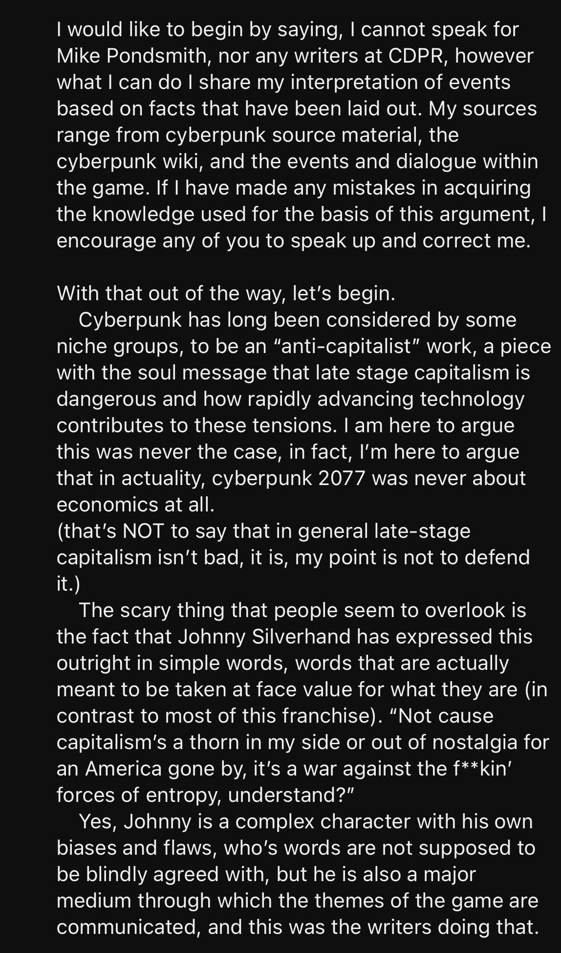 Some stupid lib coping about cyberpunk 2077 | Scrolller