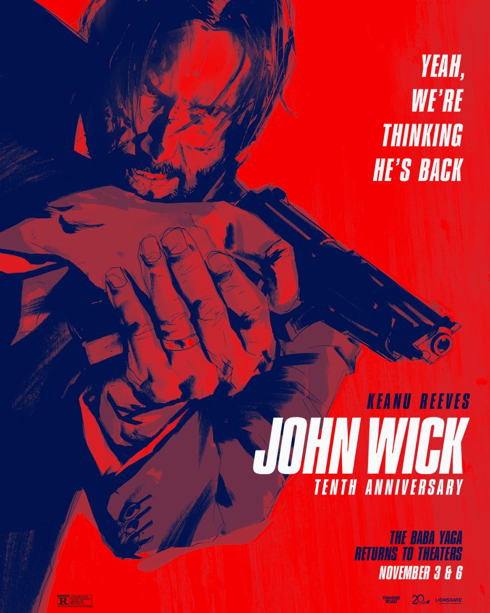 Official 10th anniversary poster for 'John Wick'; Re-releasing in theaters on November 3 & 6 ...