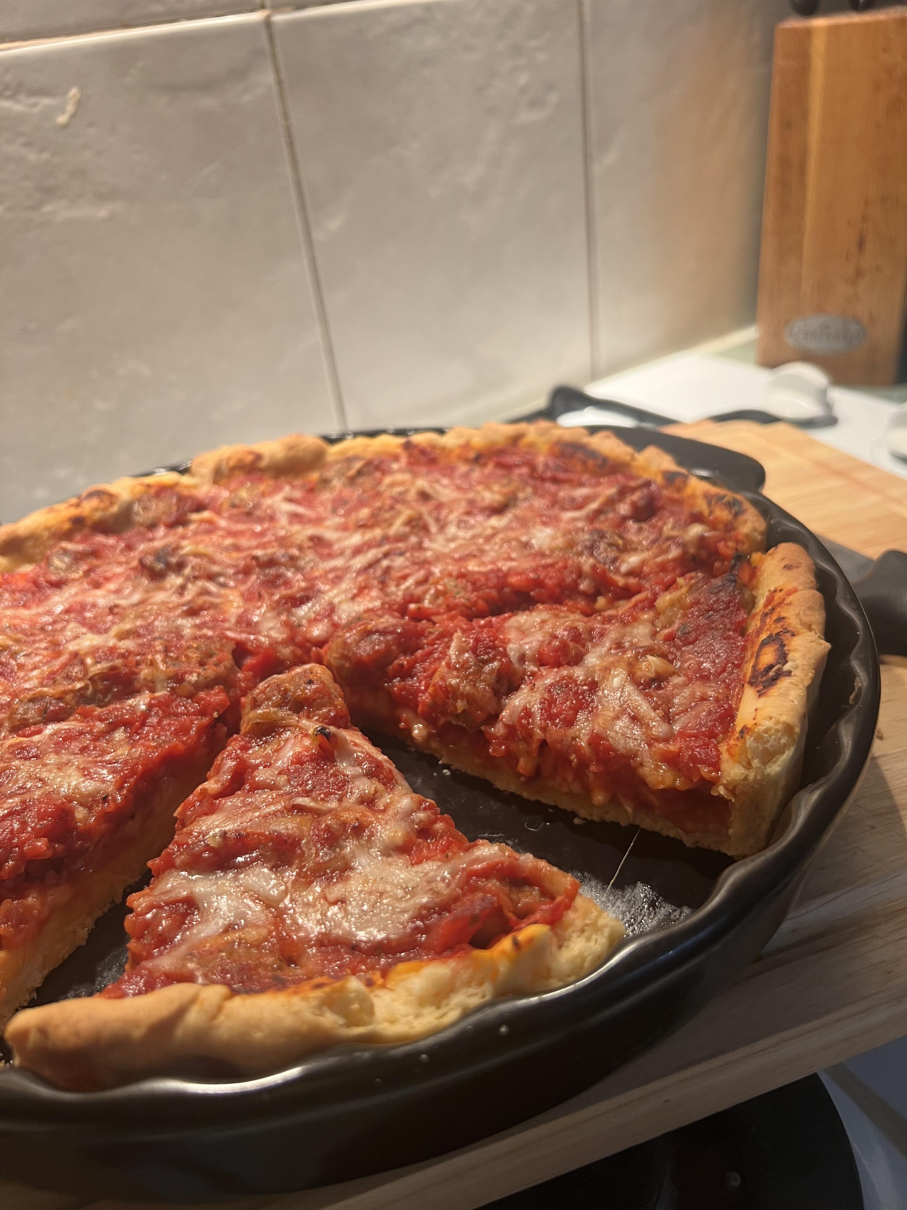 [homemade] first deep dish pizza from scratch, came out so good | Scrolller