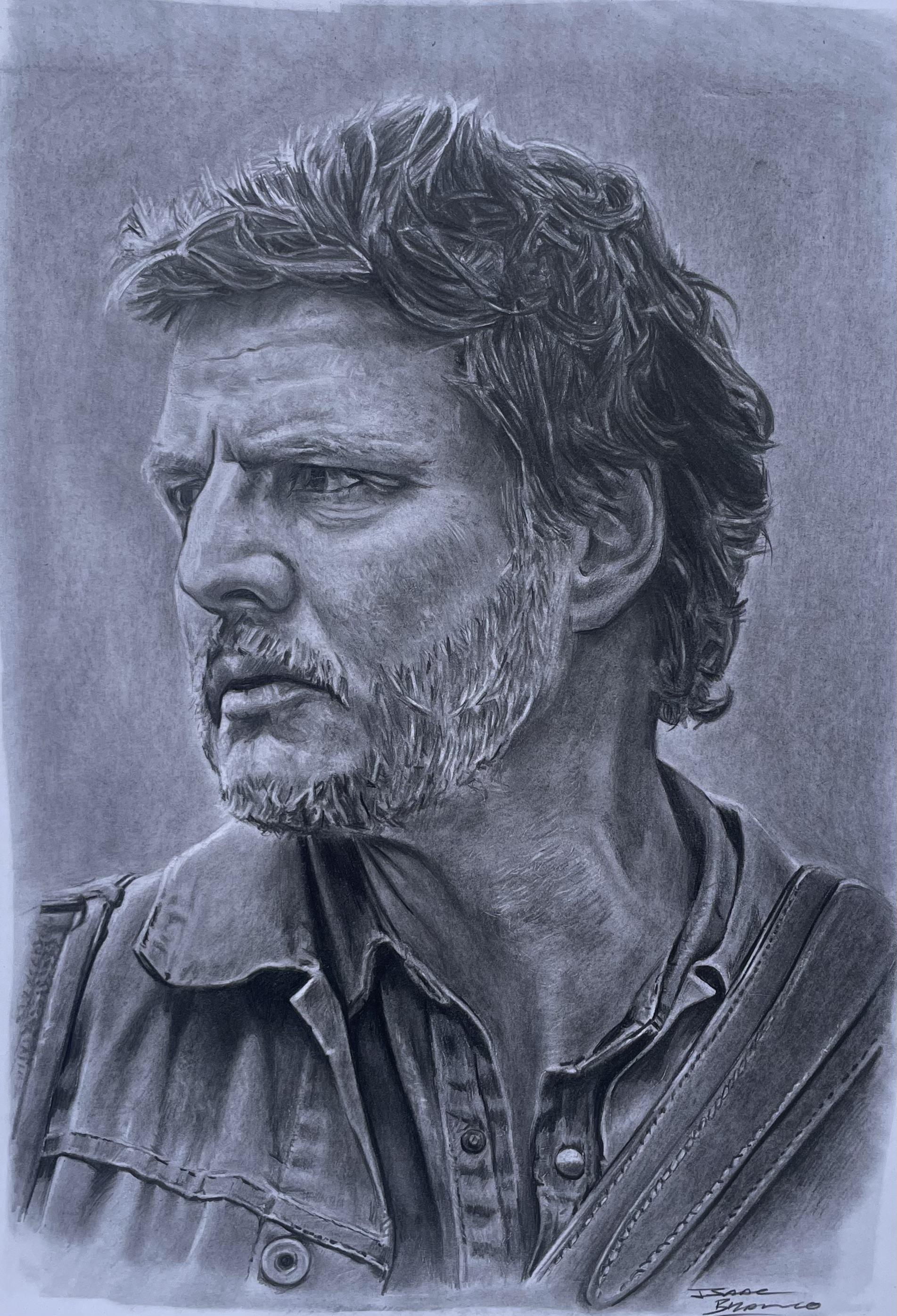 Pedro Pascal as Joel Miller from the tv series The Last of Us. Pencil on Bristol paper | Scrolller