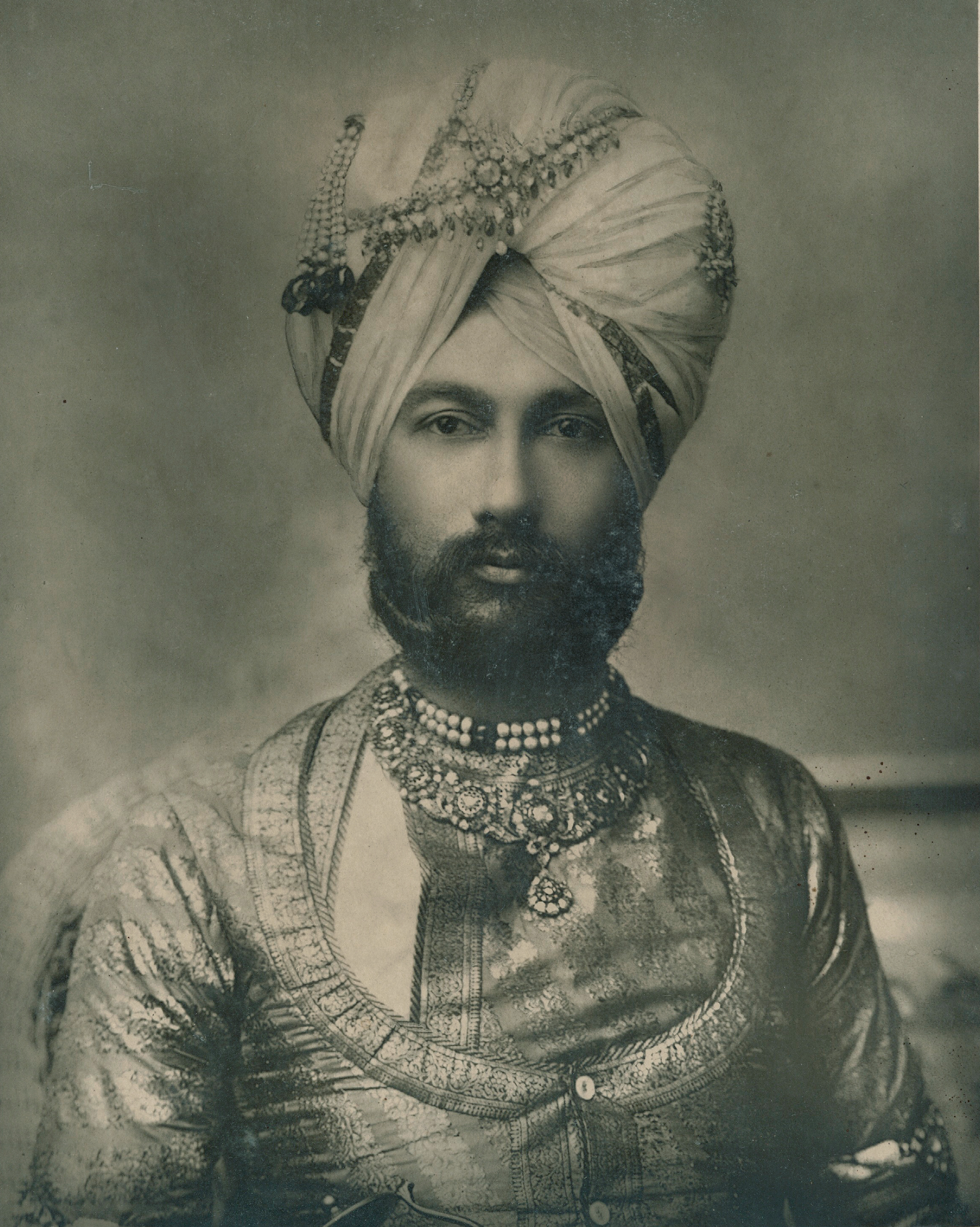 Portrait platinum print of Raja Balbir Singh of Faridkot State, ca.1900. Balbir Singh was a ...