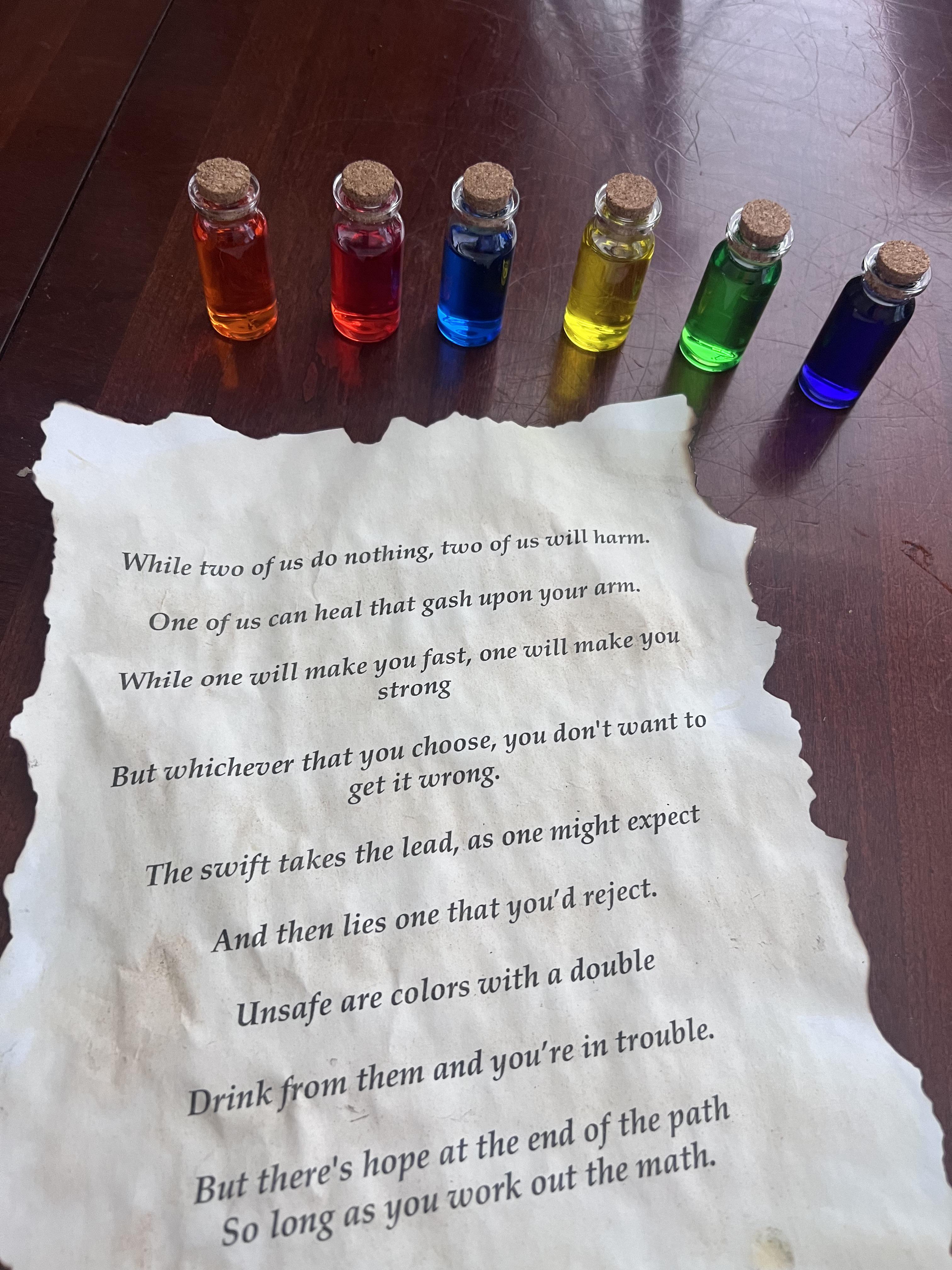 Potions riddle | Scrolller