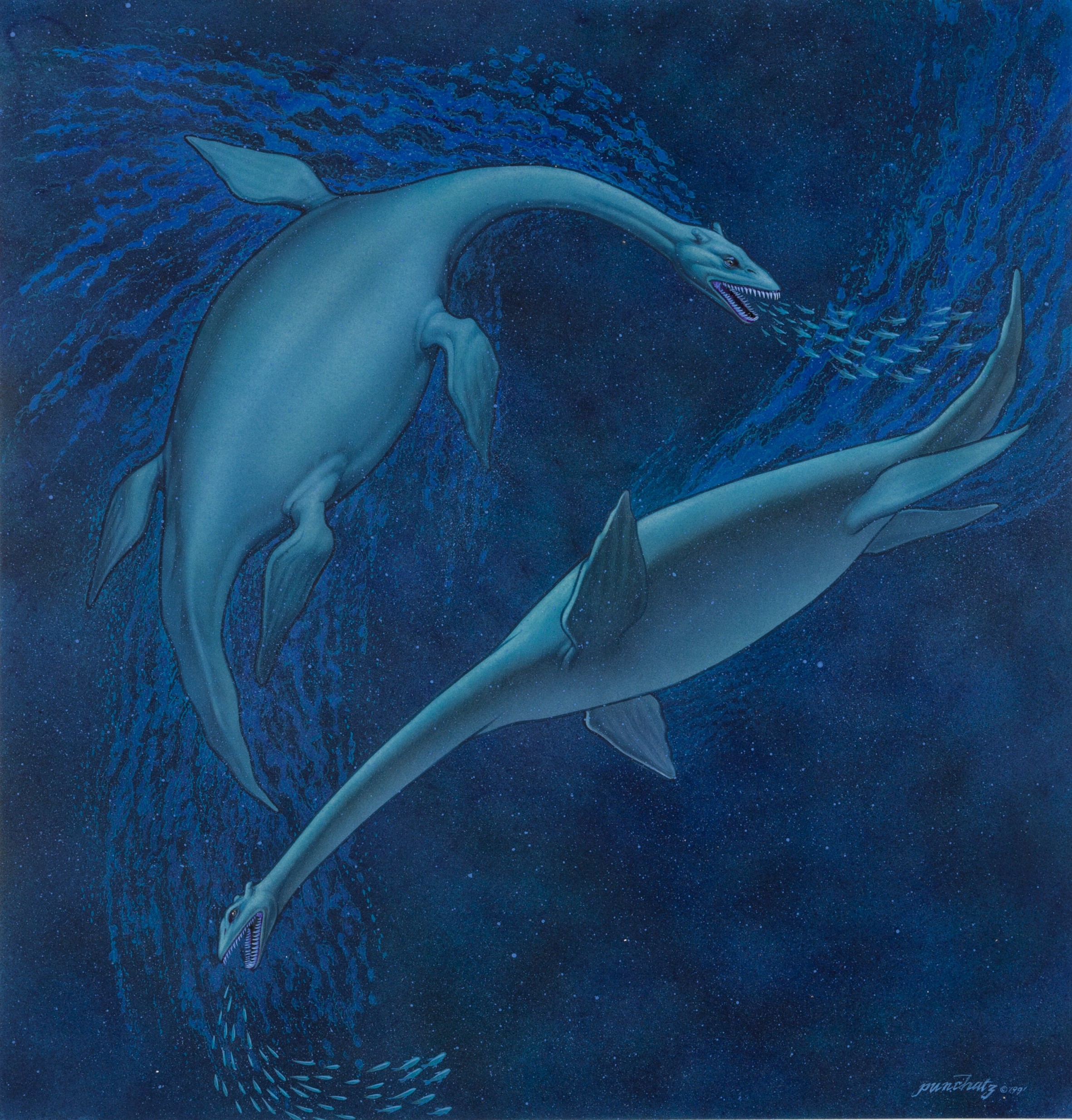 Prehistoric Creatures of the Sea illustration (1991) by Don Ivan Punchatz | Scrolller