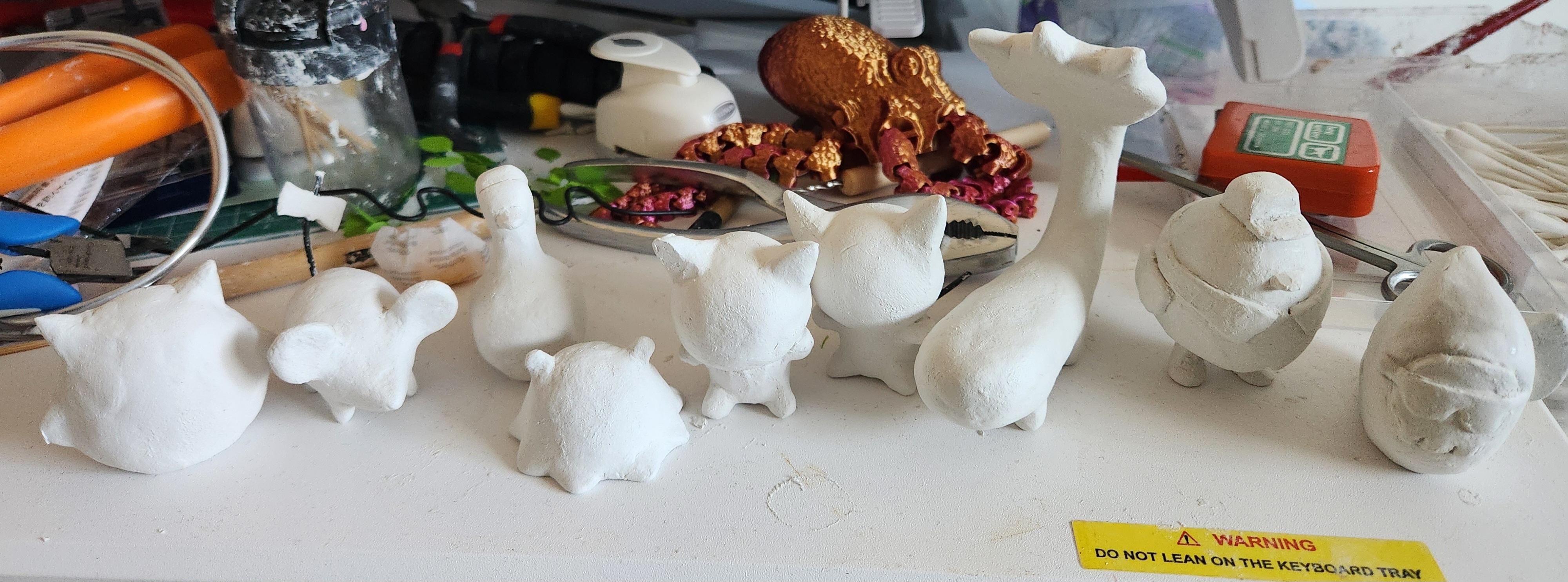 Air-dry clay mascot commission WIP | Scrolller