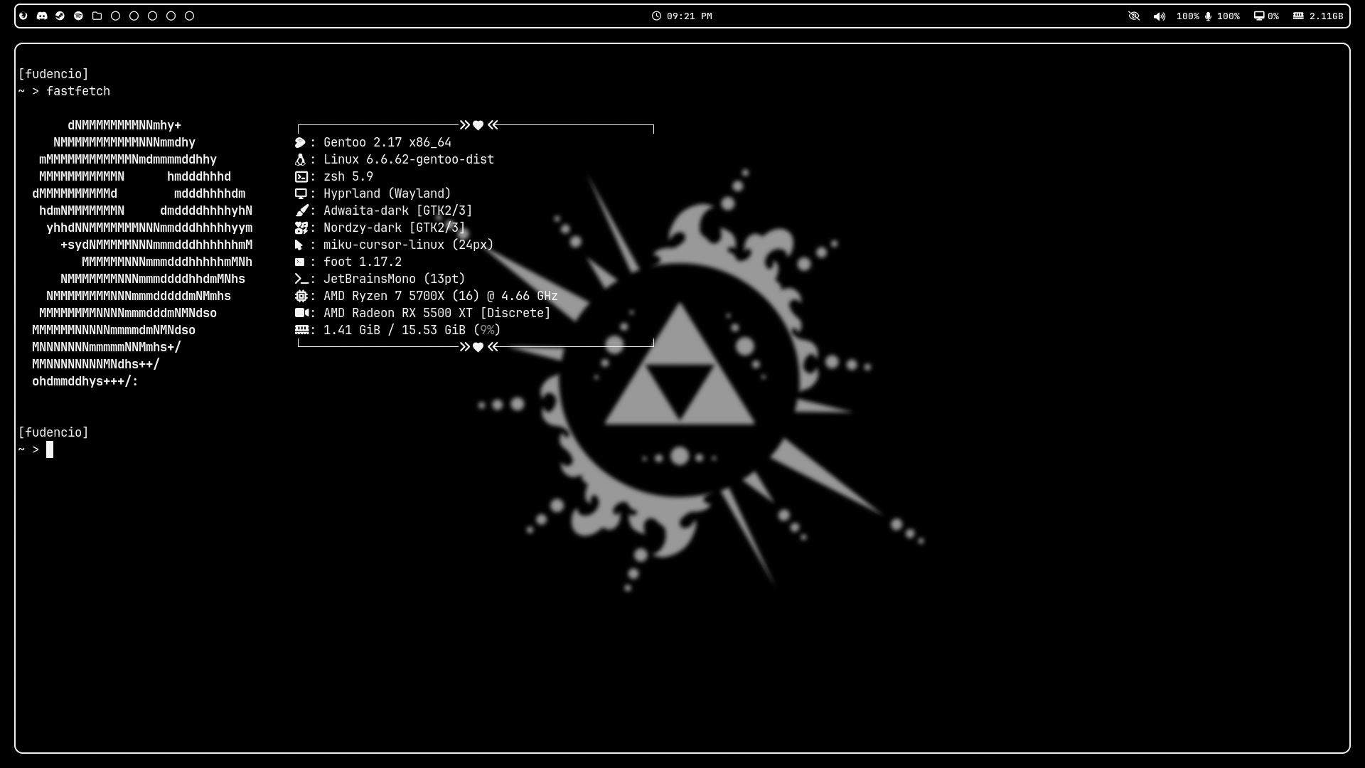 [Hyprland] Simple monochrome gentoo setup | Scrolller